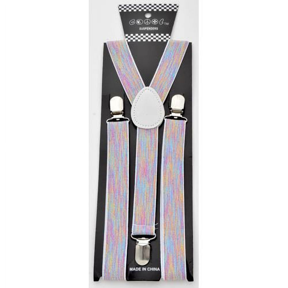 Rainbow Shimmer Glitter Suspenders Adult Teen Size Wedding Prom ...