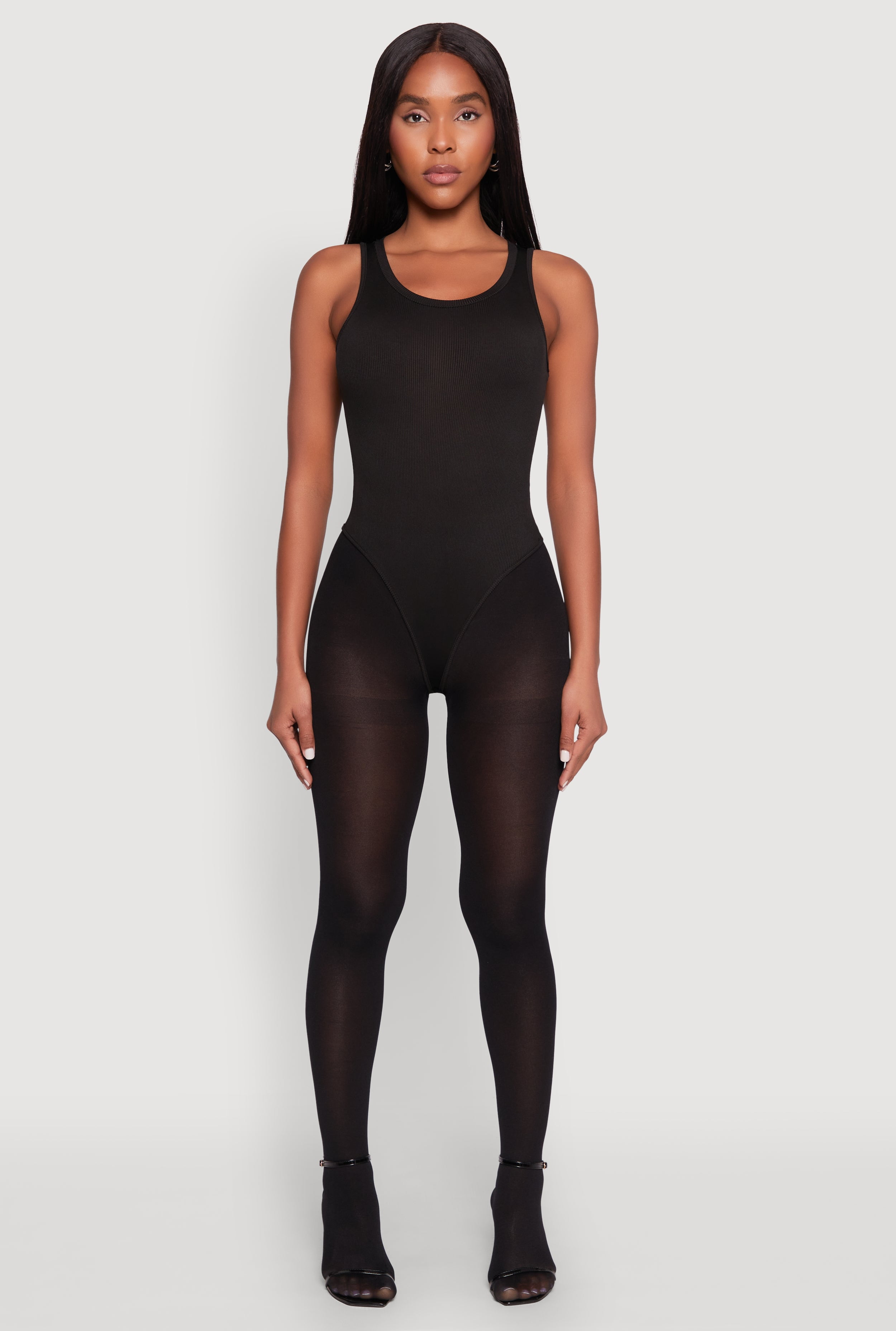 Womens Daisy Basic Ribbed Knit Tank Bodysuit - Walmart.com