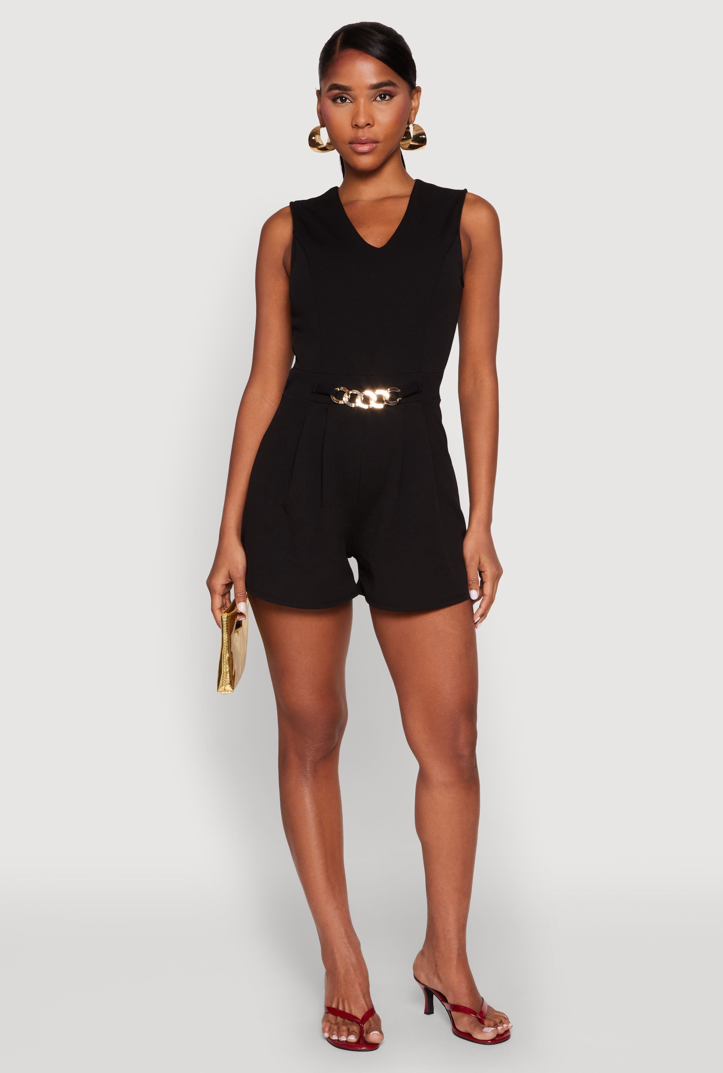 Womens Chain Link Detail Romper - Walmart.com
