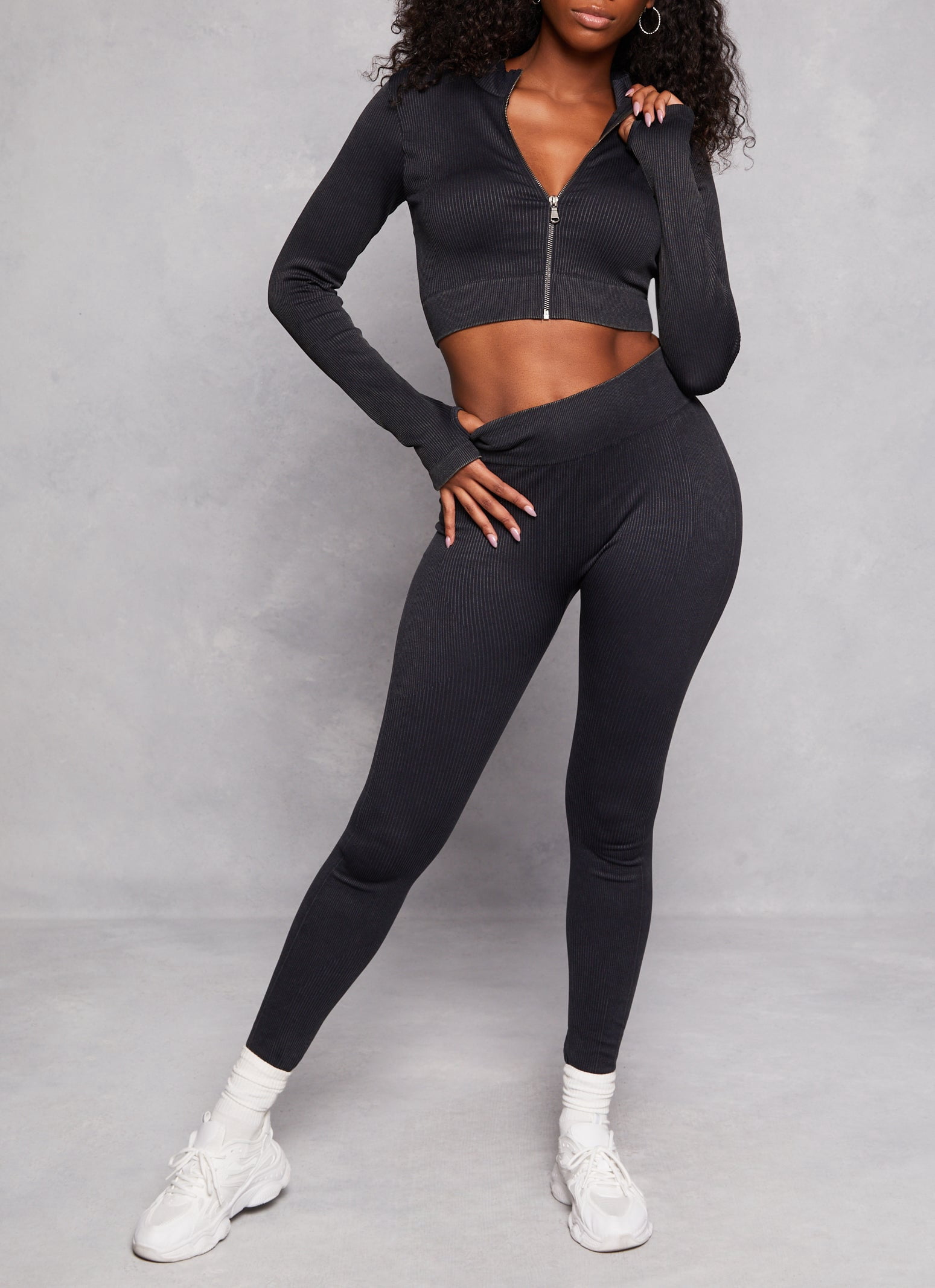 Rainbow Shops Female Adult Compression Rib Seamless Leggings leggings ...