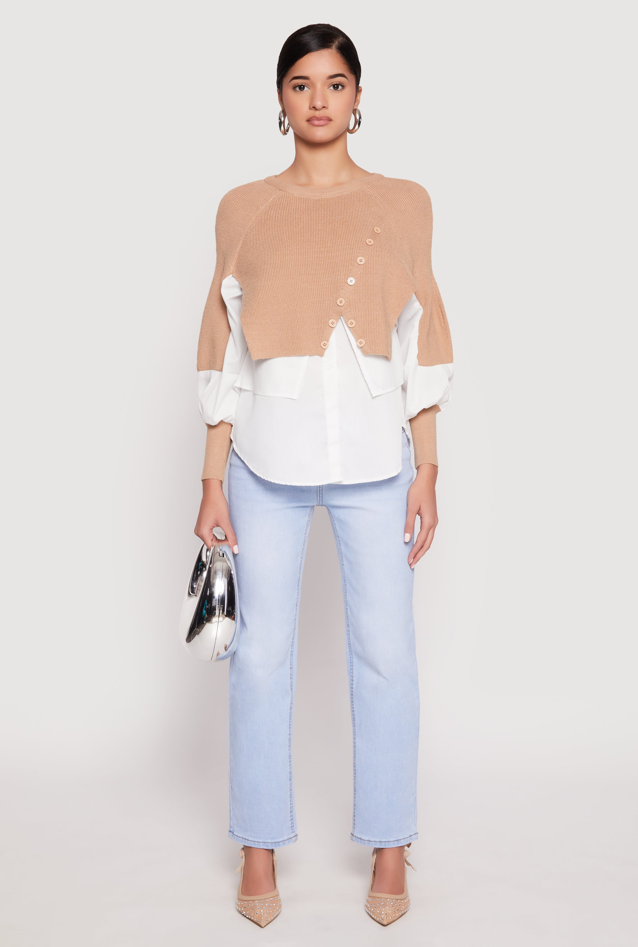 Womens Daisy Asymmetrical Knit Layered Look Top - Walmart.com