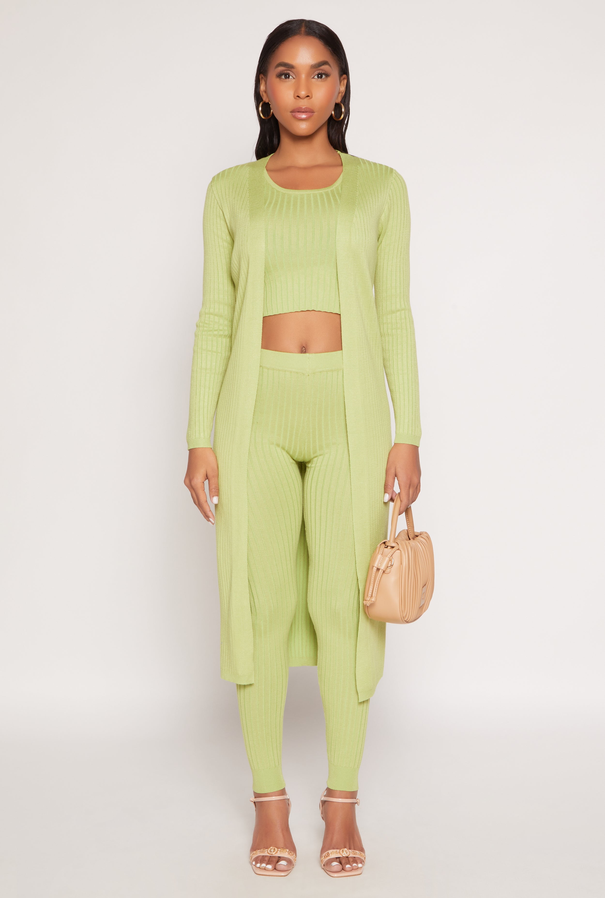 Womens Daisy Ribbed Knit Open Front Duster - Walmart.com