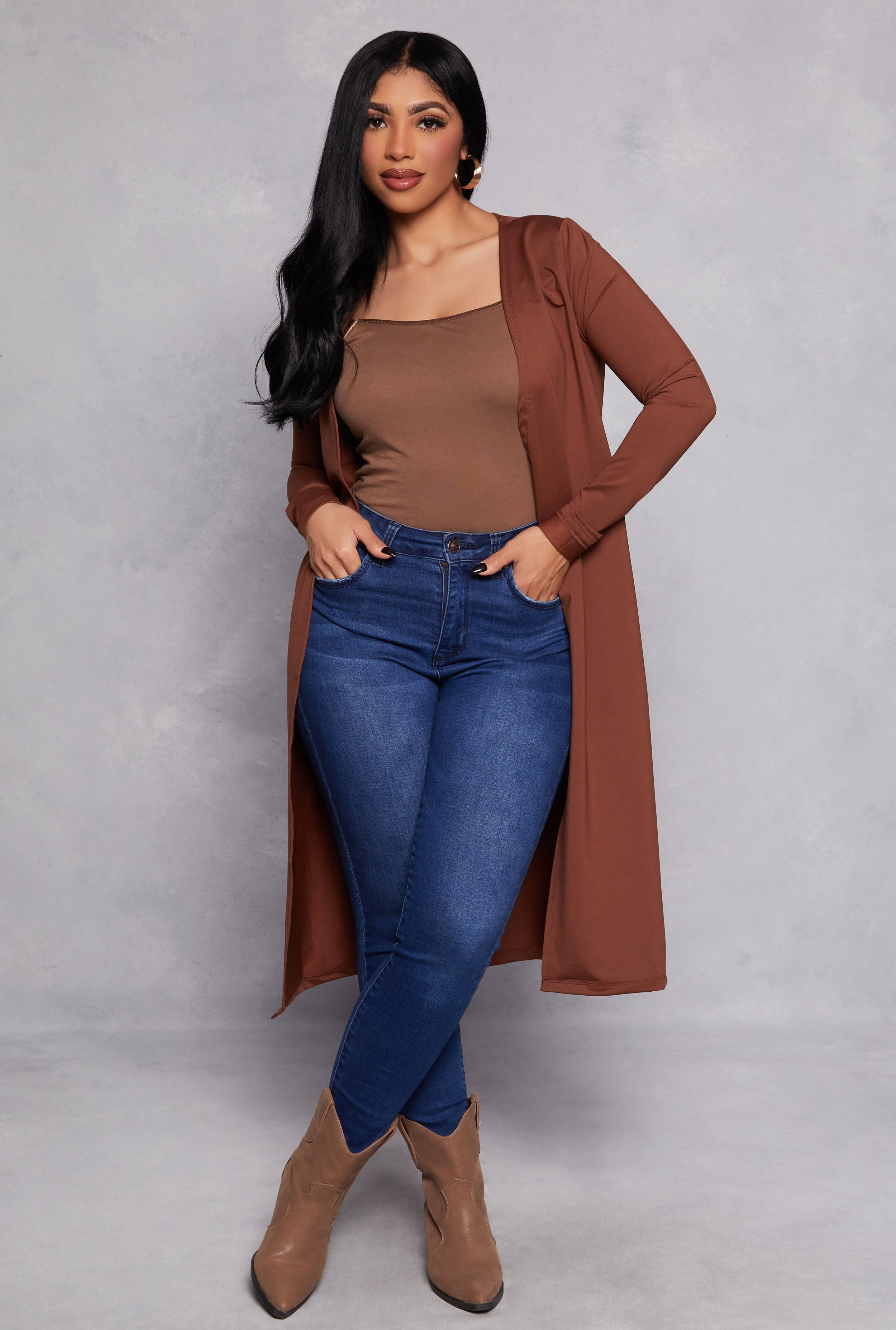 Womens Long Sleeve Open Front Duster - Walmart.com