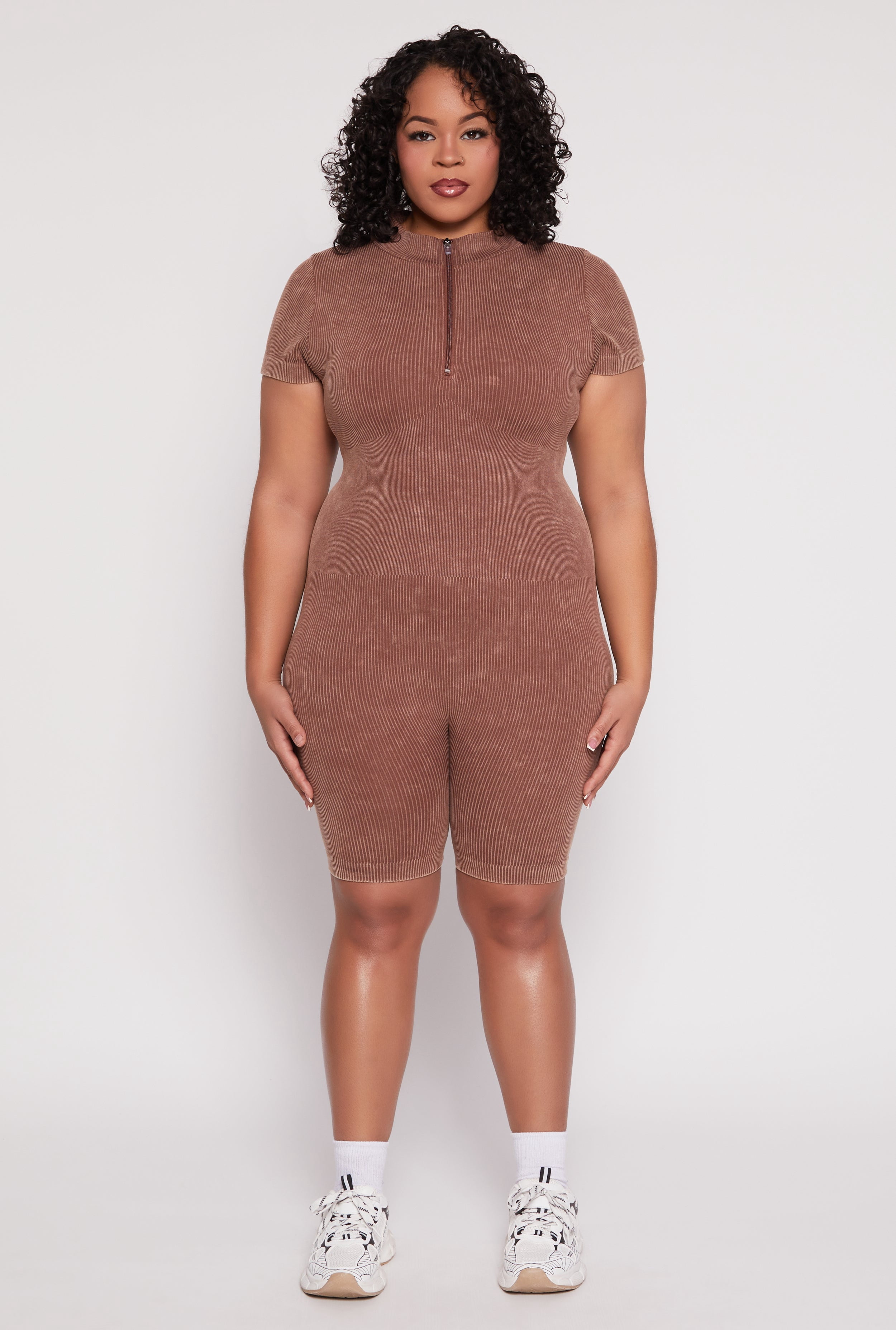 Womens Plus Size Acid Wash Biker Romper - Walmart.com