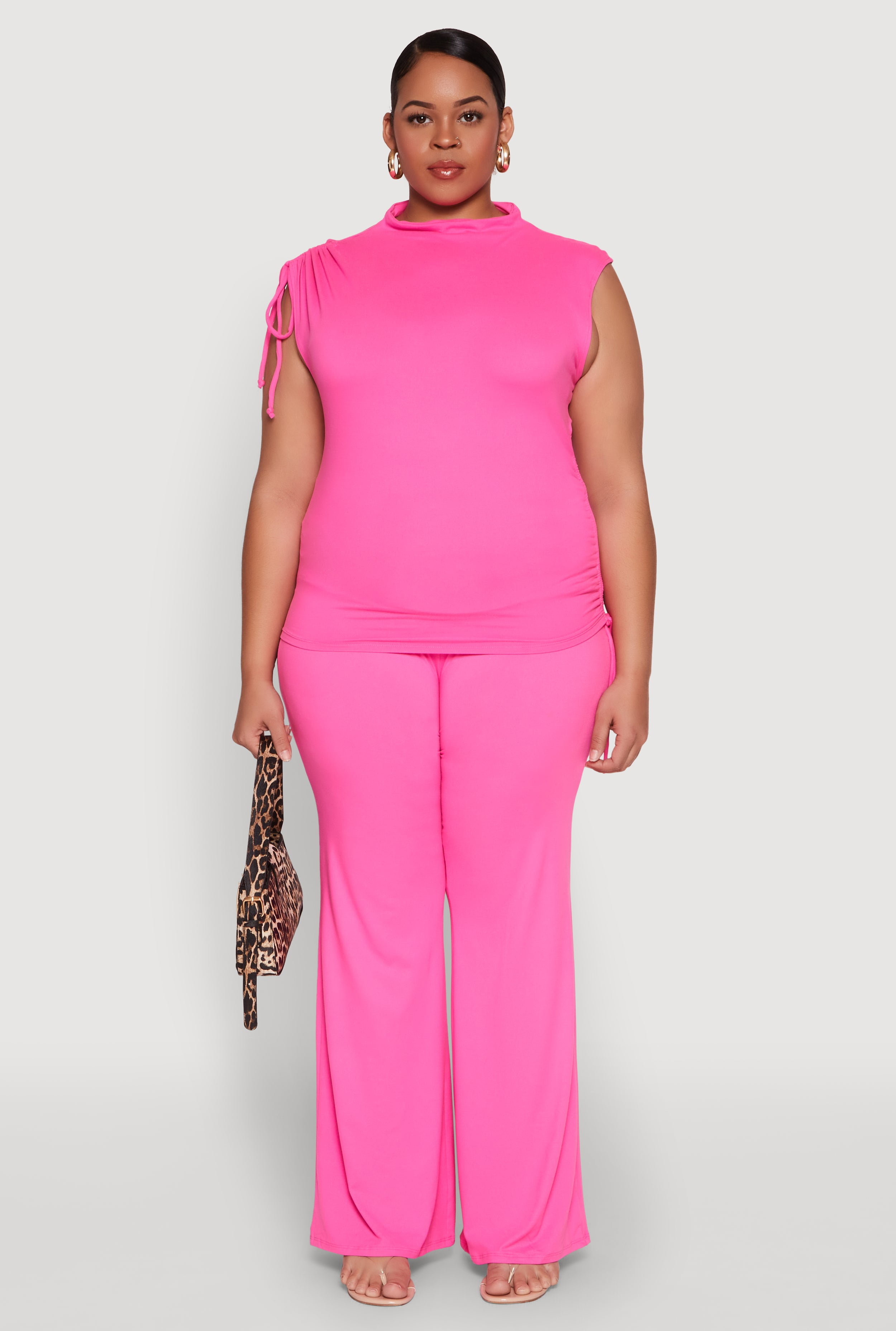 Womens Plus Size High Waisted Fold Over Pants - Walmart.com