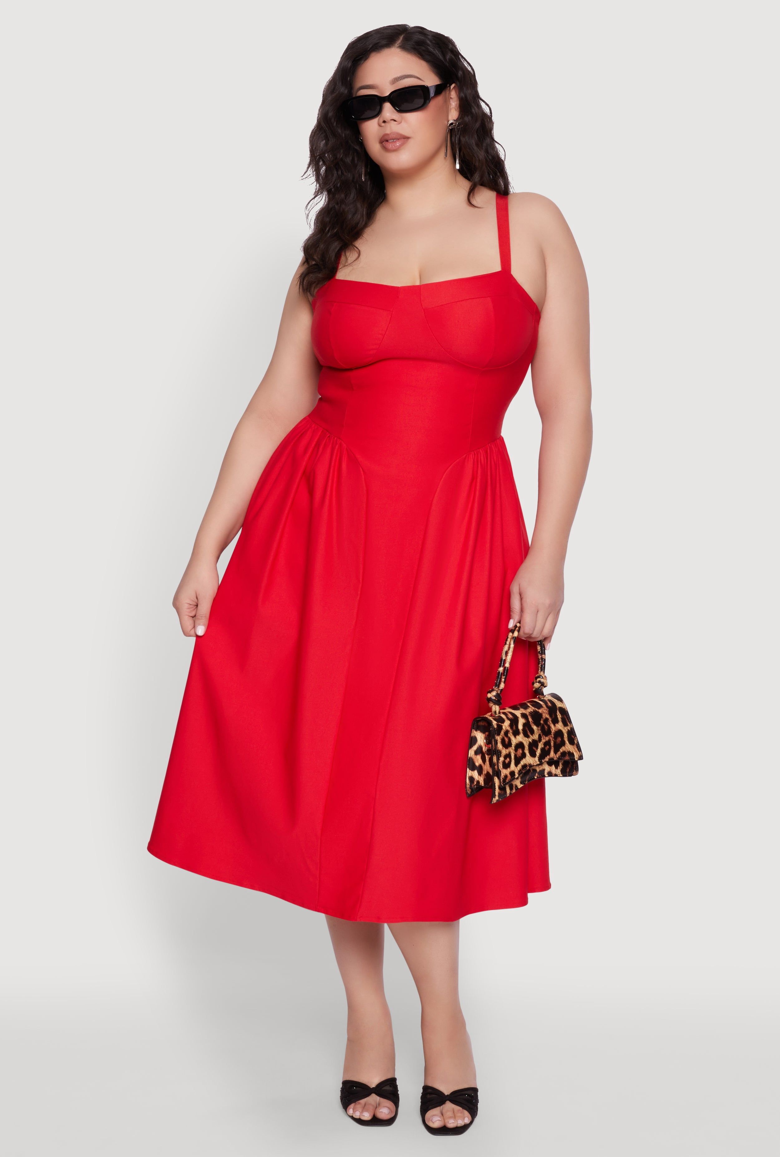 Womens Plus Size Hyperstretch Bustier Midi Dress - Walmart.com
