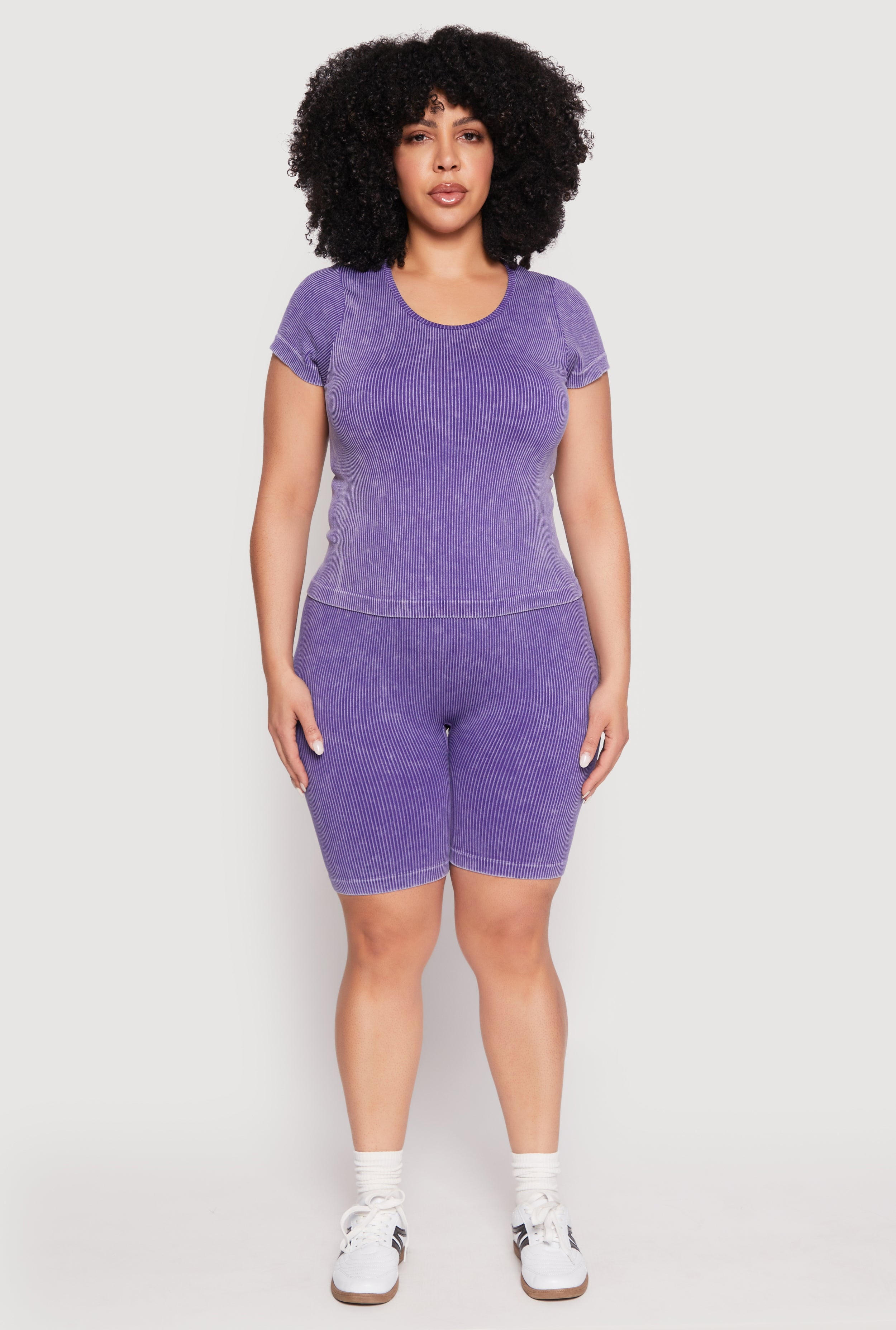 Womens Plus Size Seamless Mineral Wash Biker Shorts - Walmart.com