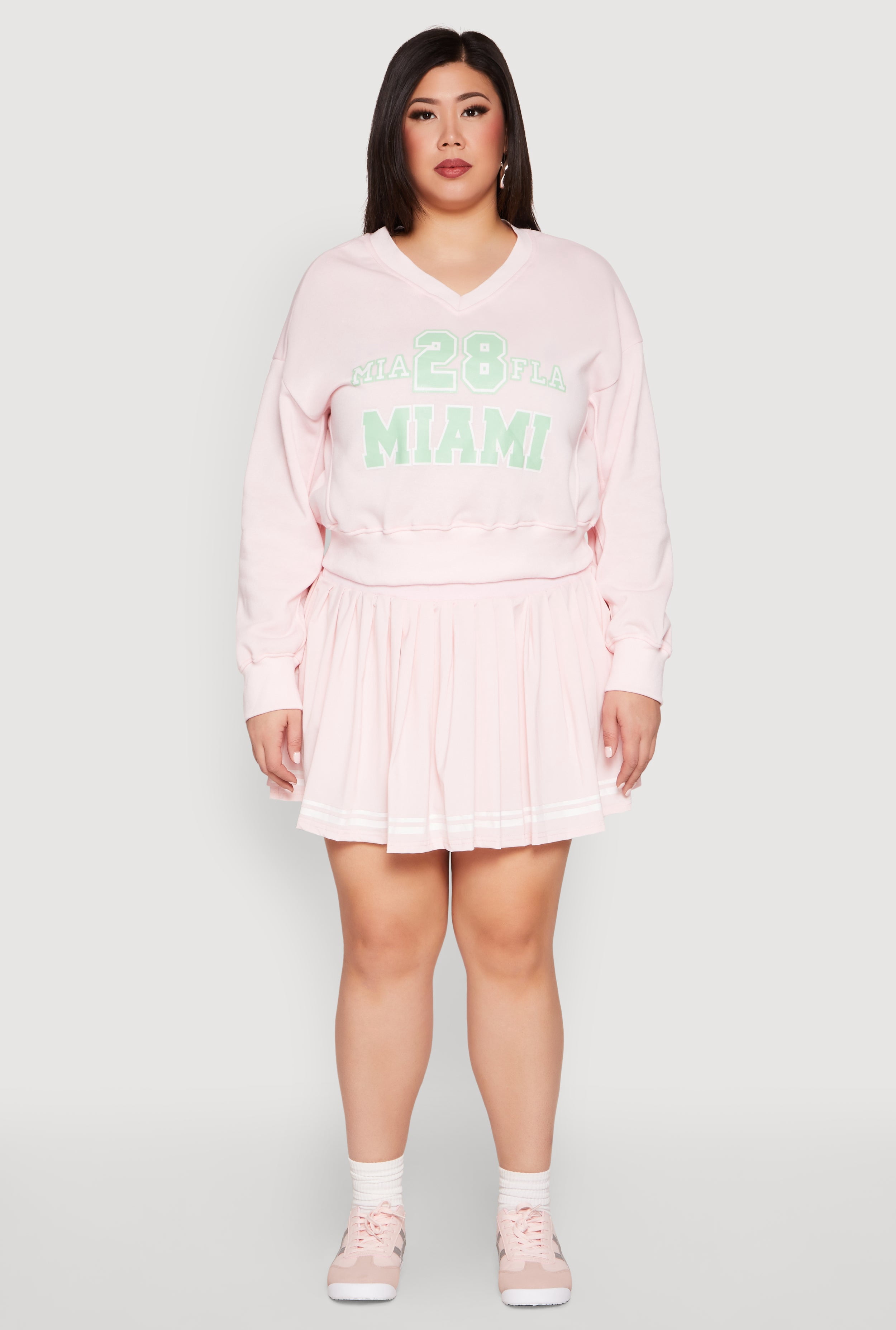 Womens Plus Size Varsity Stripe Detail Tennis Skort - Walmart.com