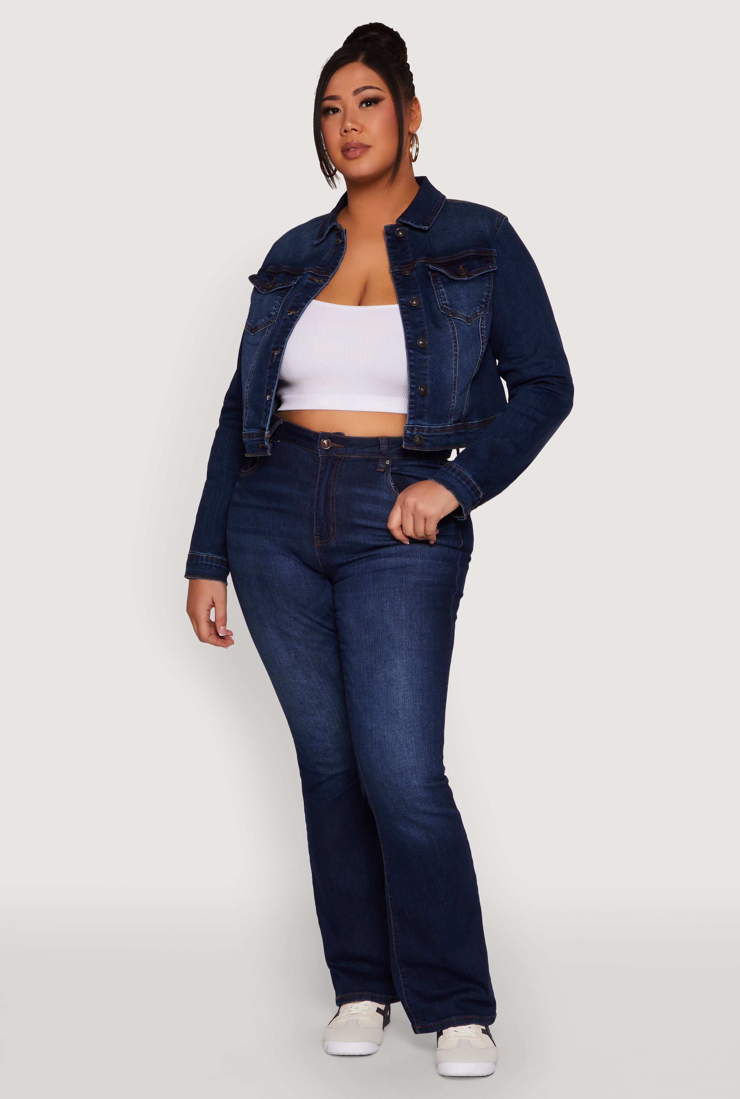 Womens Plus Size WAX Denim Jacket - Walmart.com