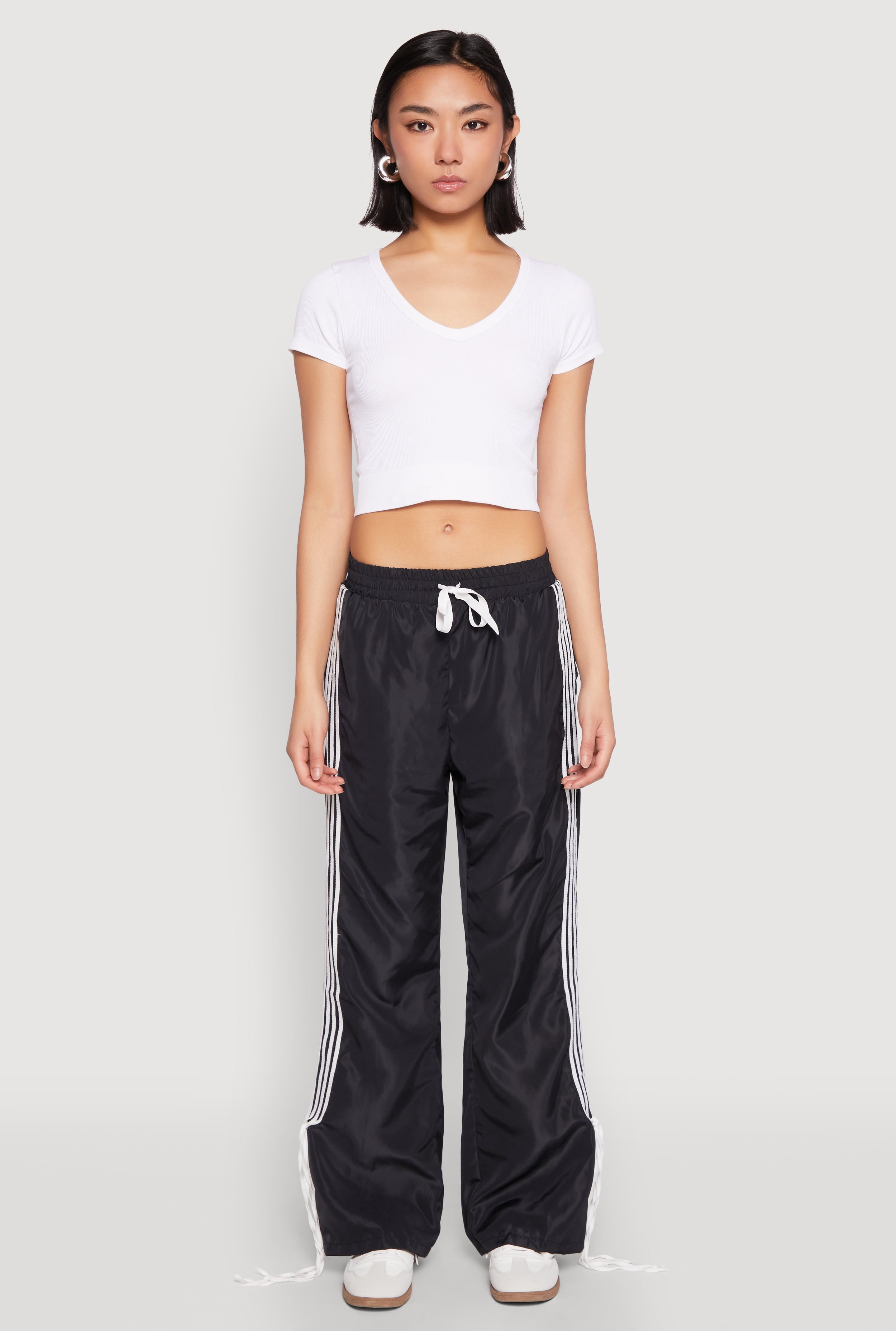 Womens Tie Side Varsity Stripe Track Pants - Walmart.com