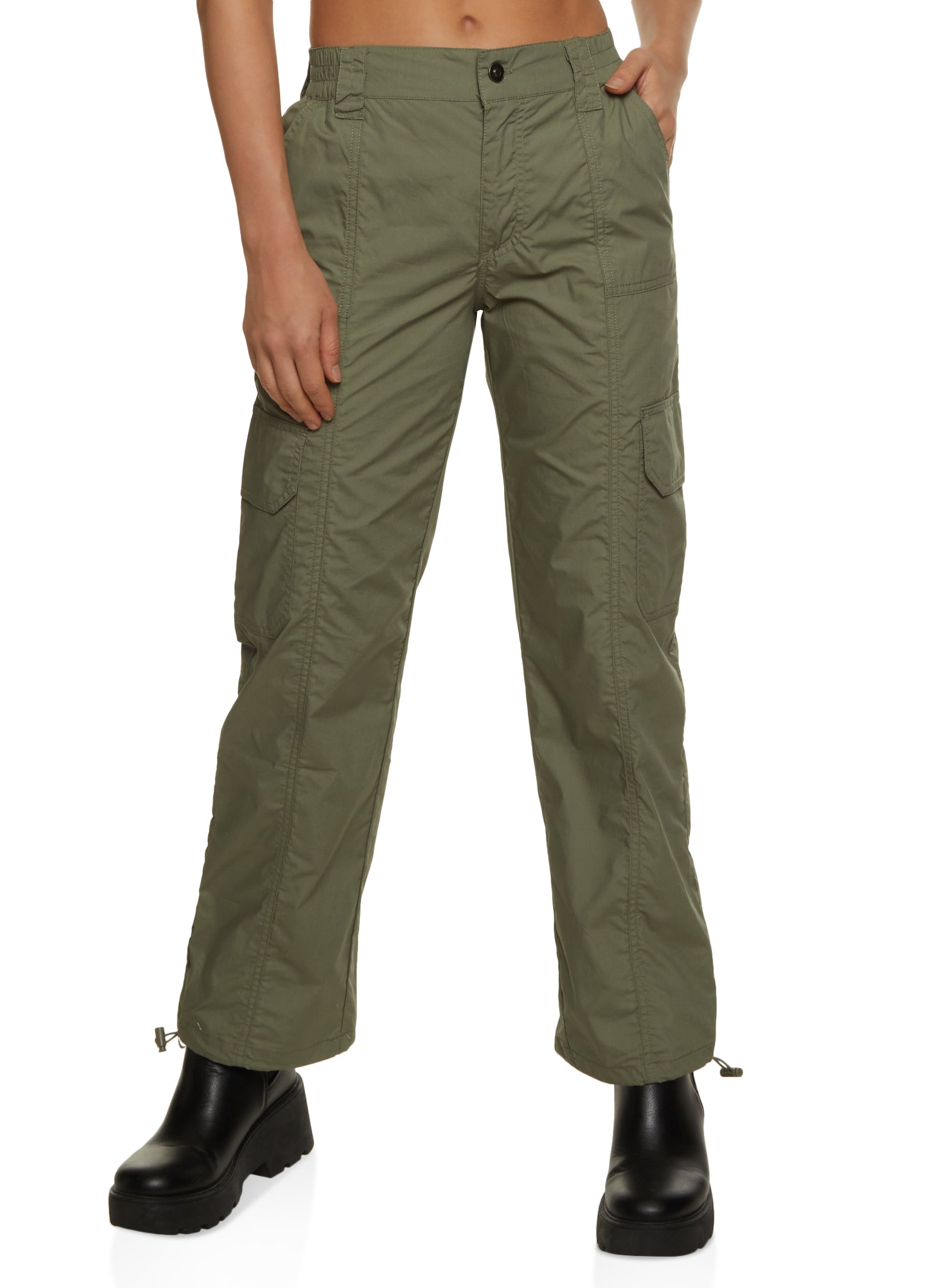Womens Toggle Drawstring Straight Leg Cargo Pants - Walmart.com