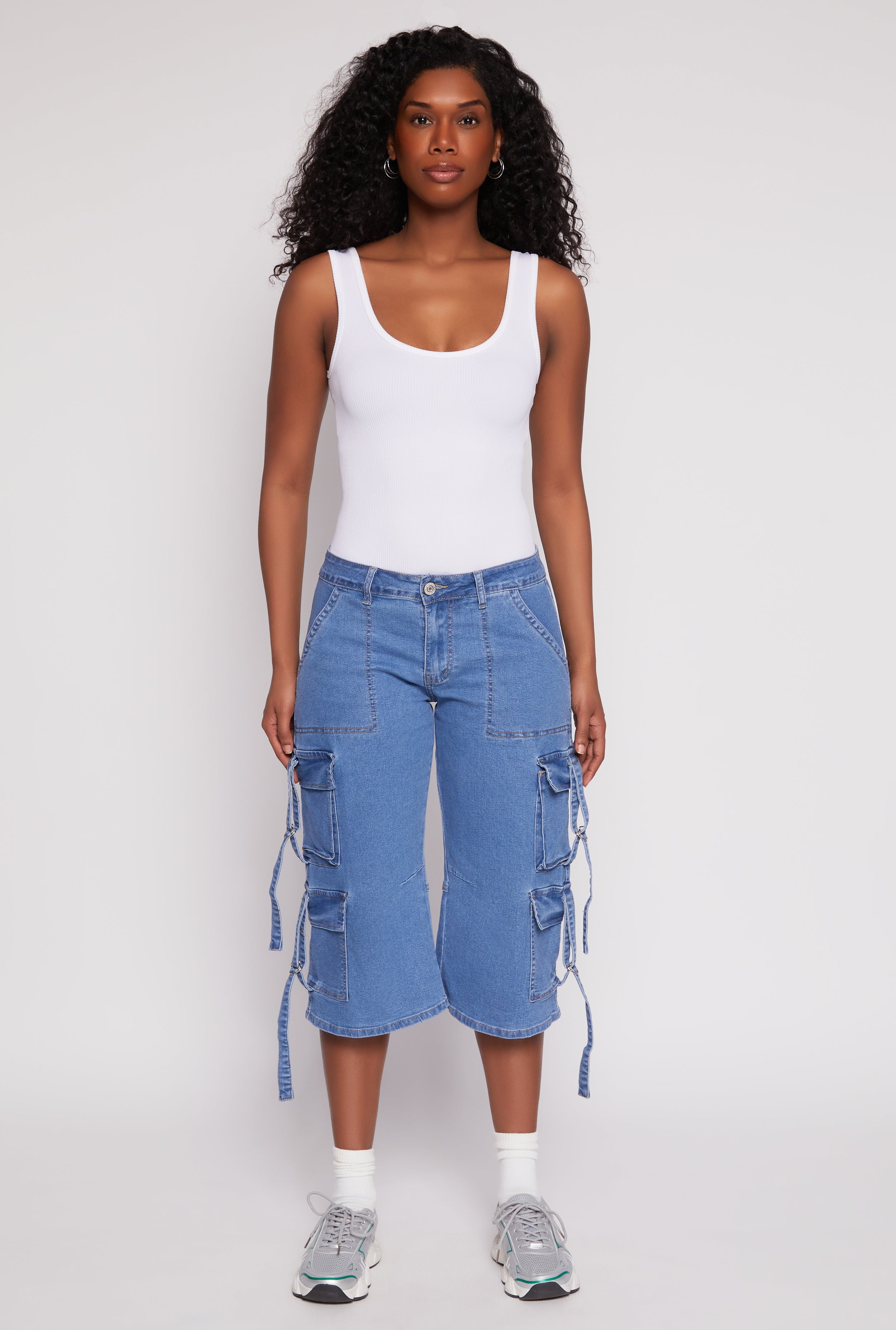 Womens VIP Cargo Capri Jeans - Walmart.com