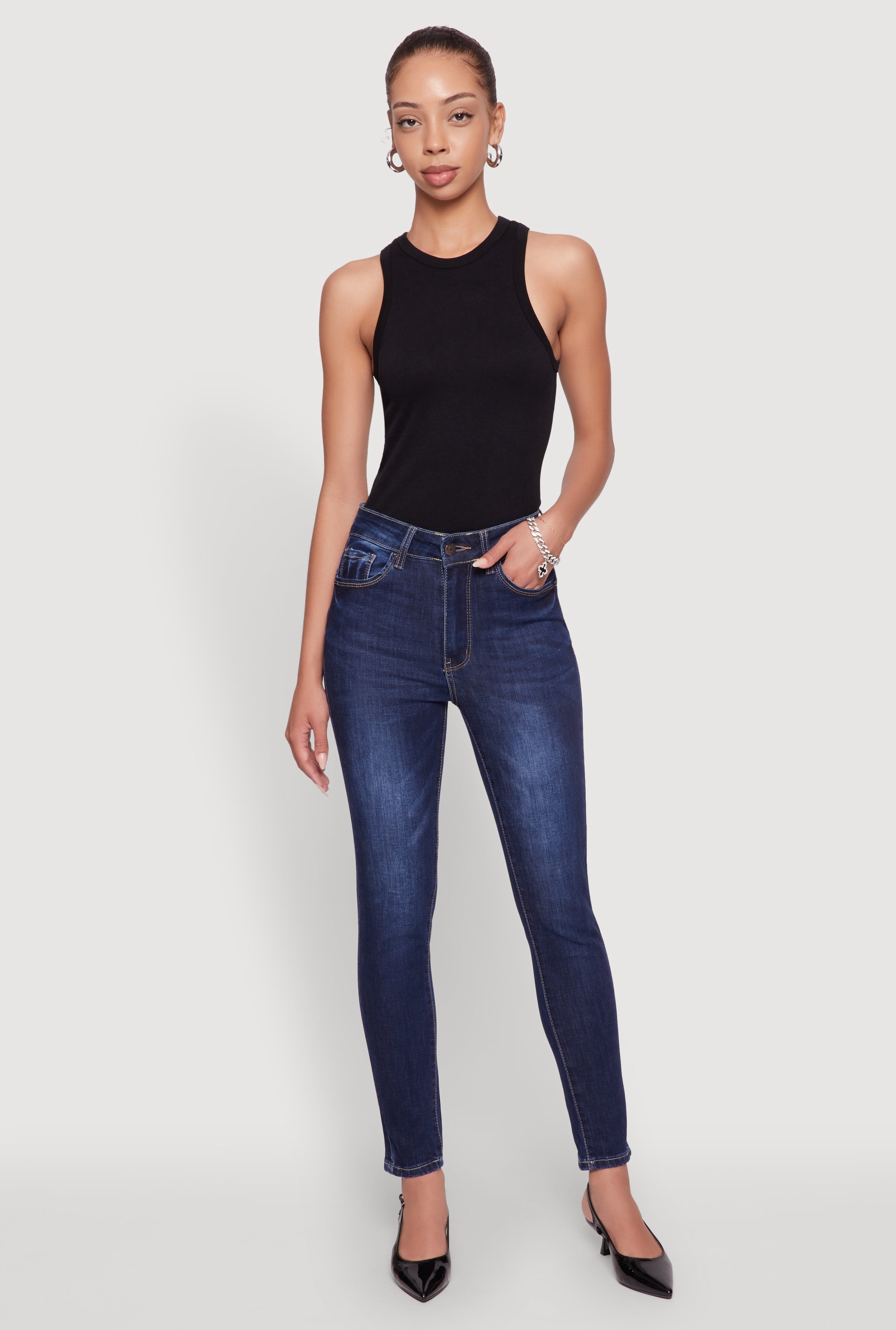 Womens WAX Five Pocket Solid Skinny Jeans - Walmart.com