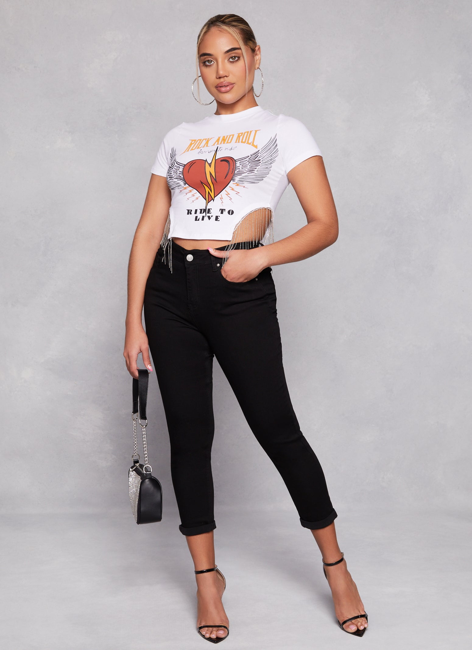 Womens WAX High Waist Rolled Cuff Denim Jeans - Walmart.com