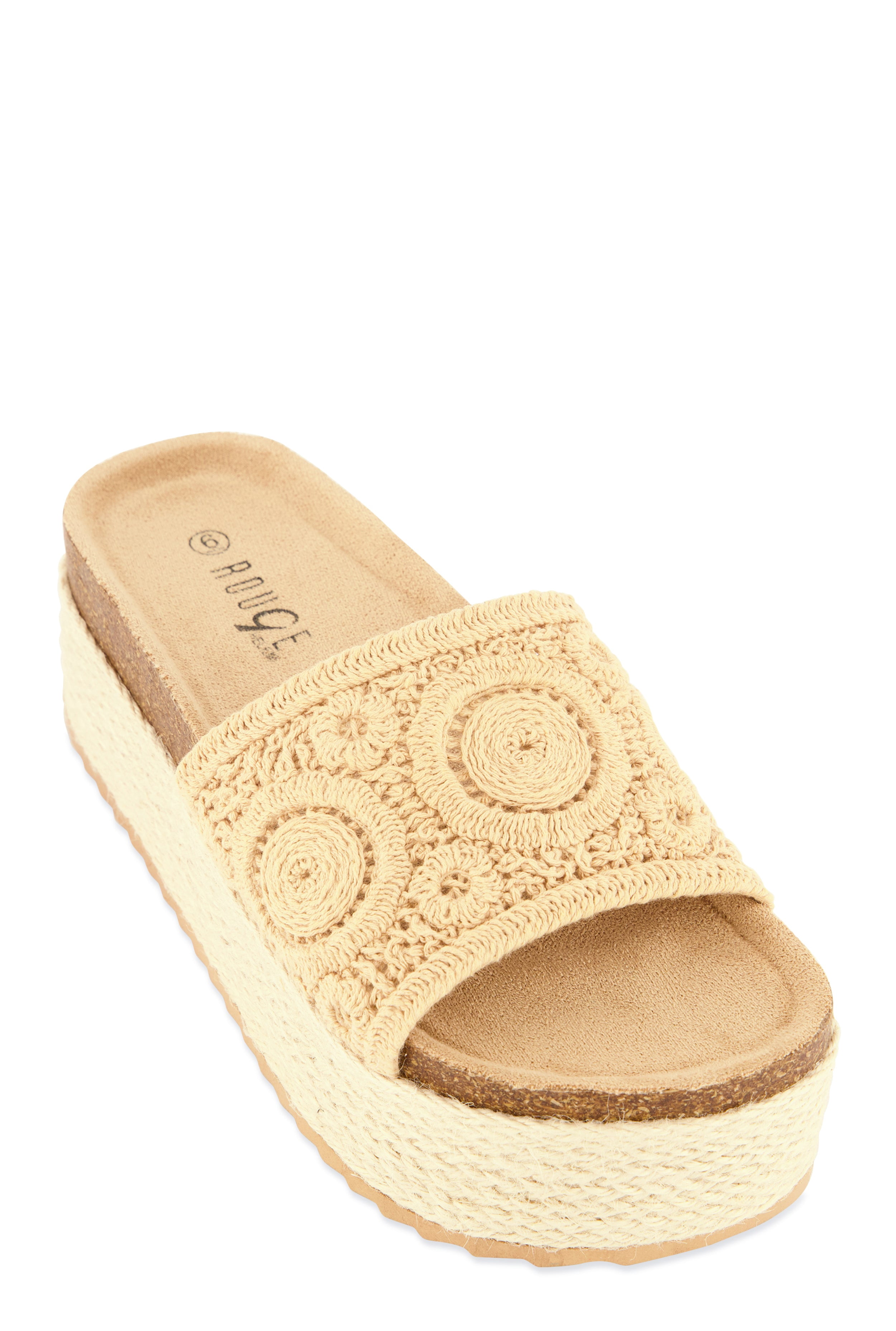 Women's Crochet Band Platform Slide Sandals - Walmart.com