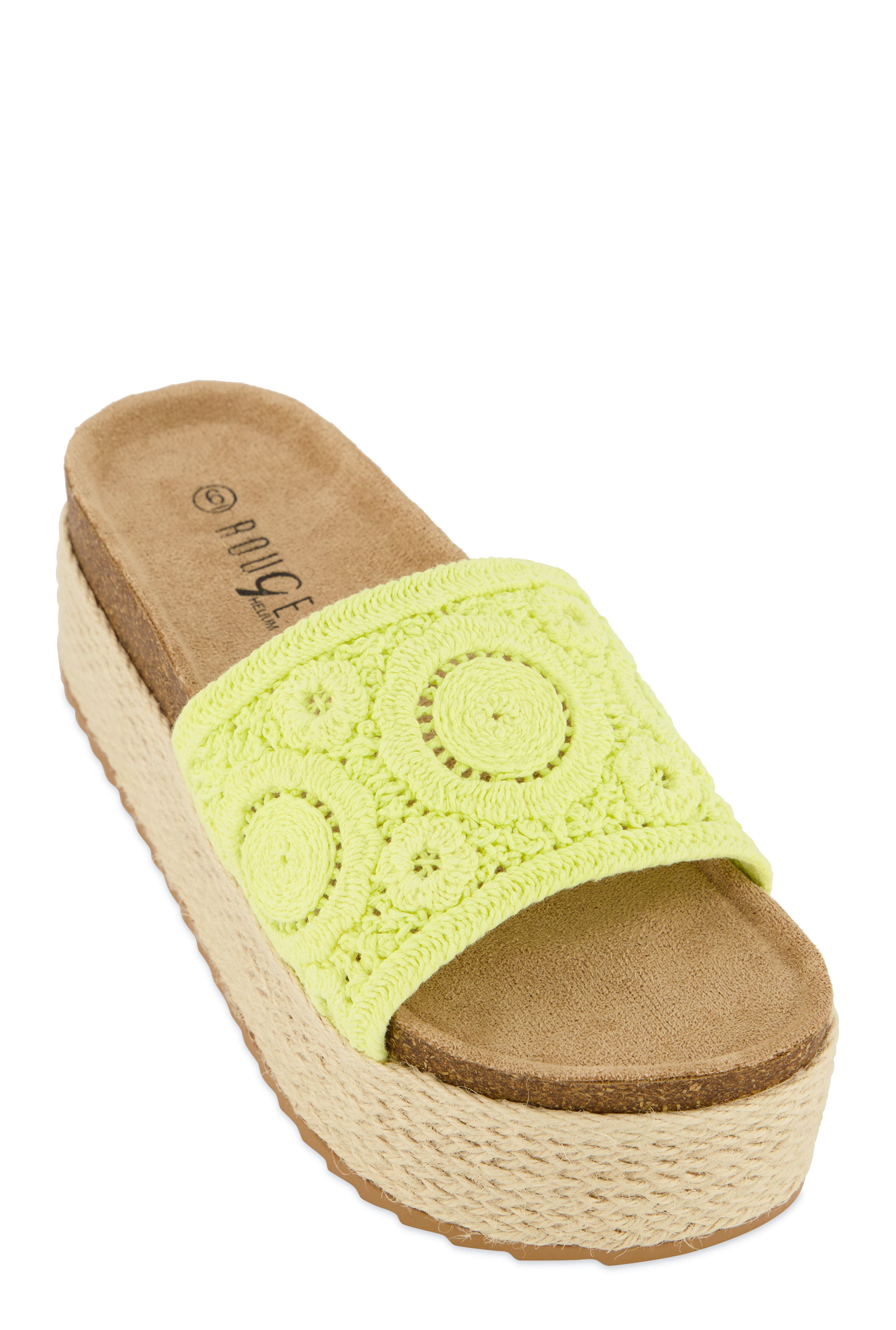 Women's Crochet Band Platform Slide Sandals - Walmart.com