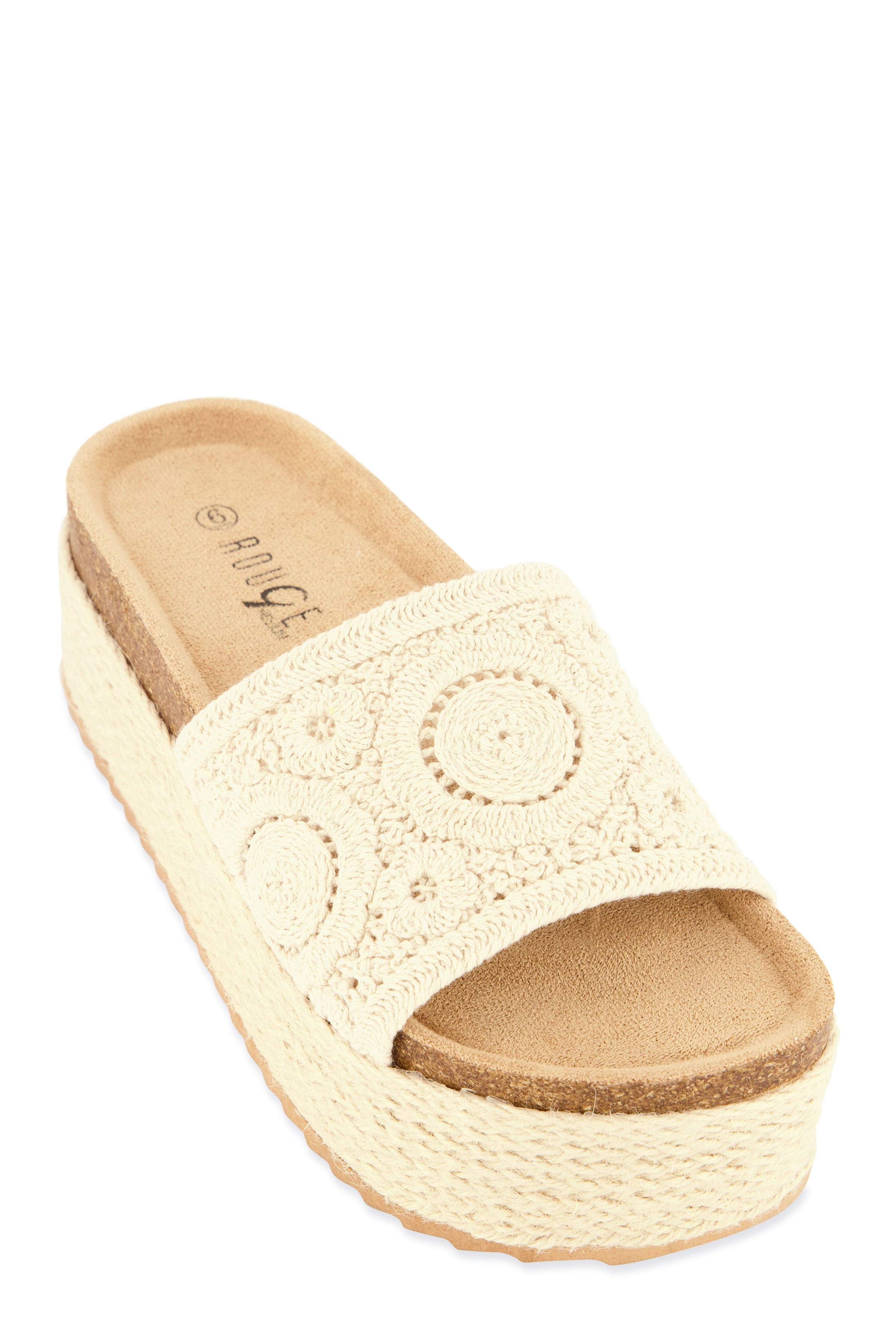 Women's Crochet Band Platform Slide Sandals - Walmart.com