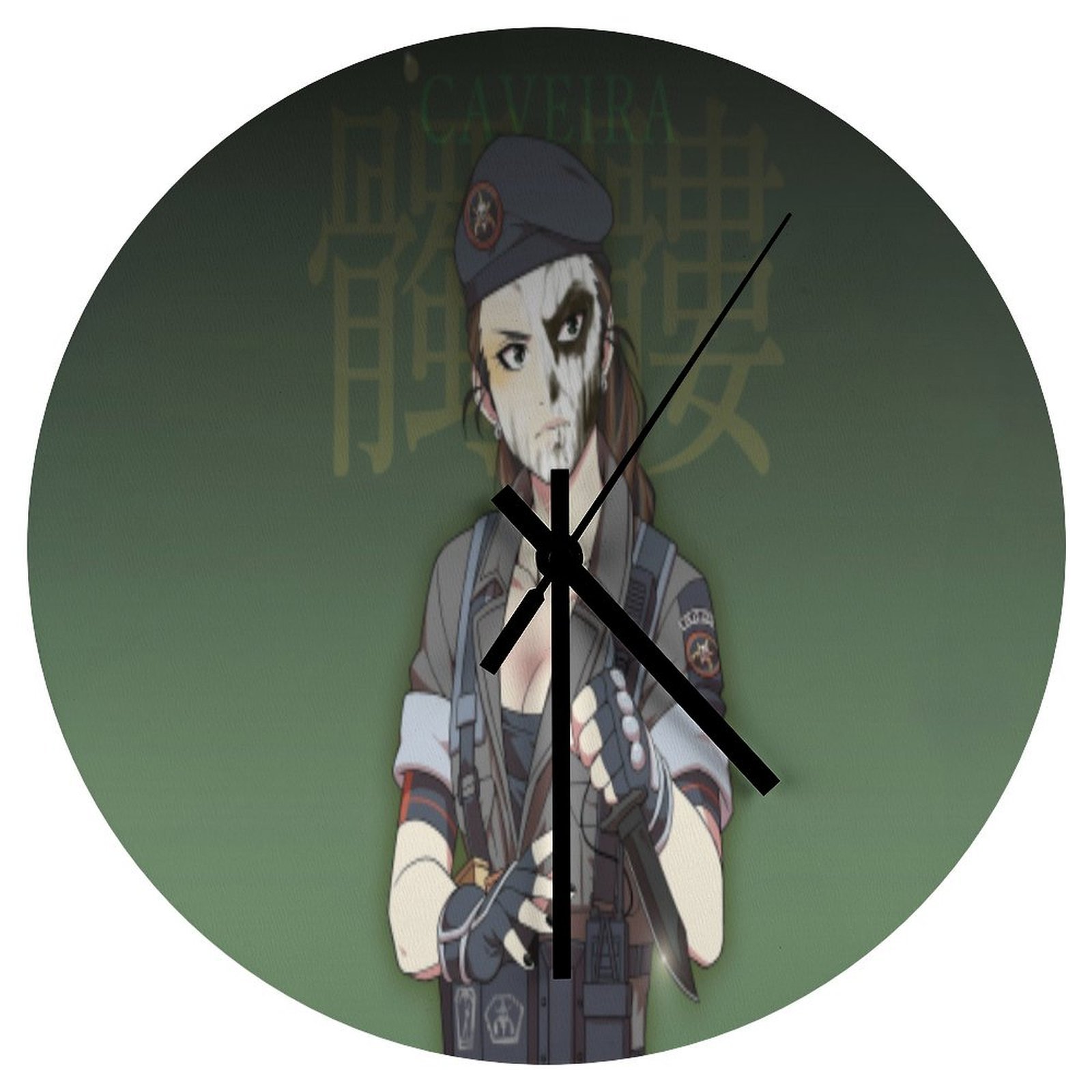 Rainbow Six Siege Caveira Knife Face Wall Clock for Bathroom,11.8 inch ...