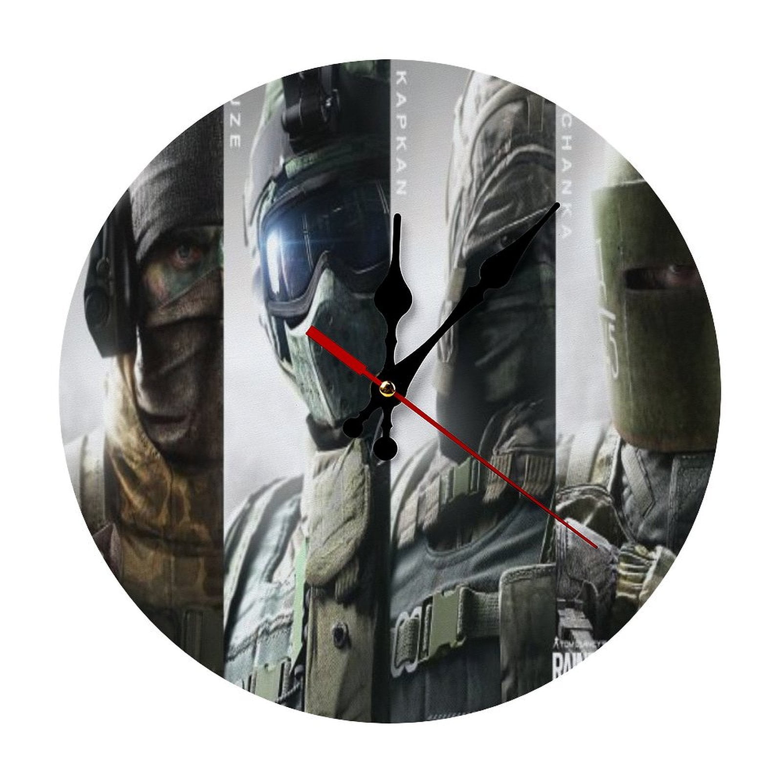 Rainbow Six Siege People Small Wall Clock,9.8 inch Round Wood Wall ...