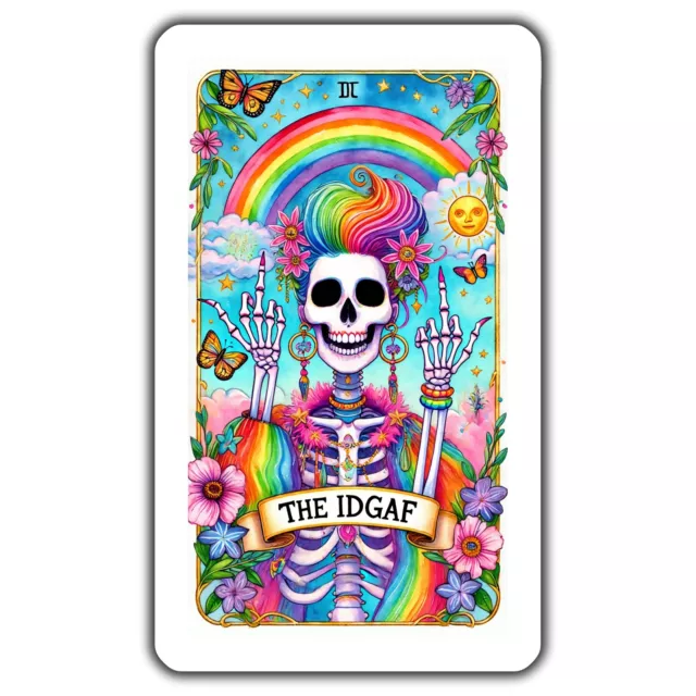 Rainbow Skeleton Sticker, Colorful Skull Sticker, Artistic Skeleton ...