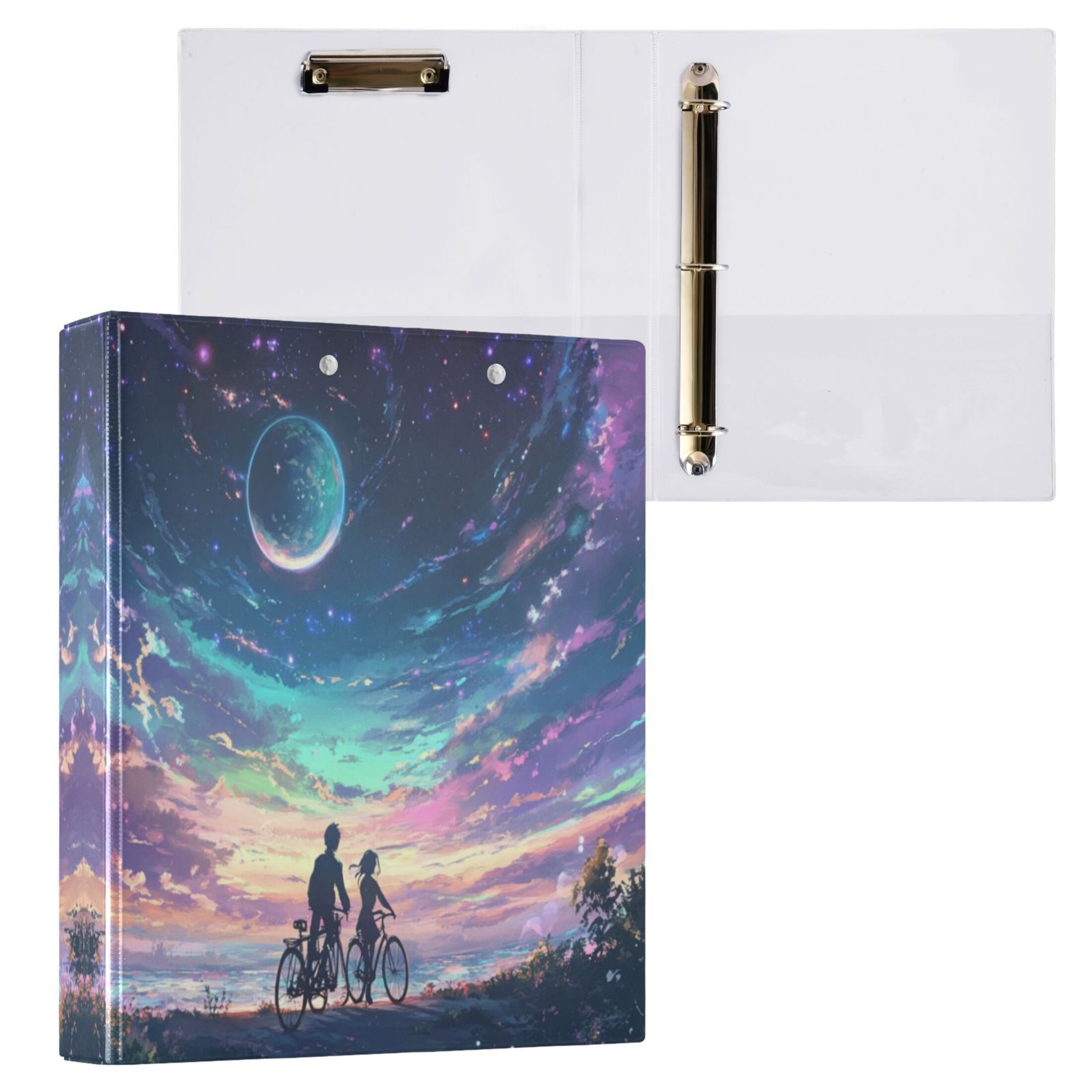Rainbow Sky Background 3 Ring Hardcover Binders 1.5in Round Rings for ...