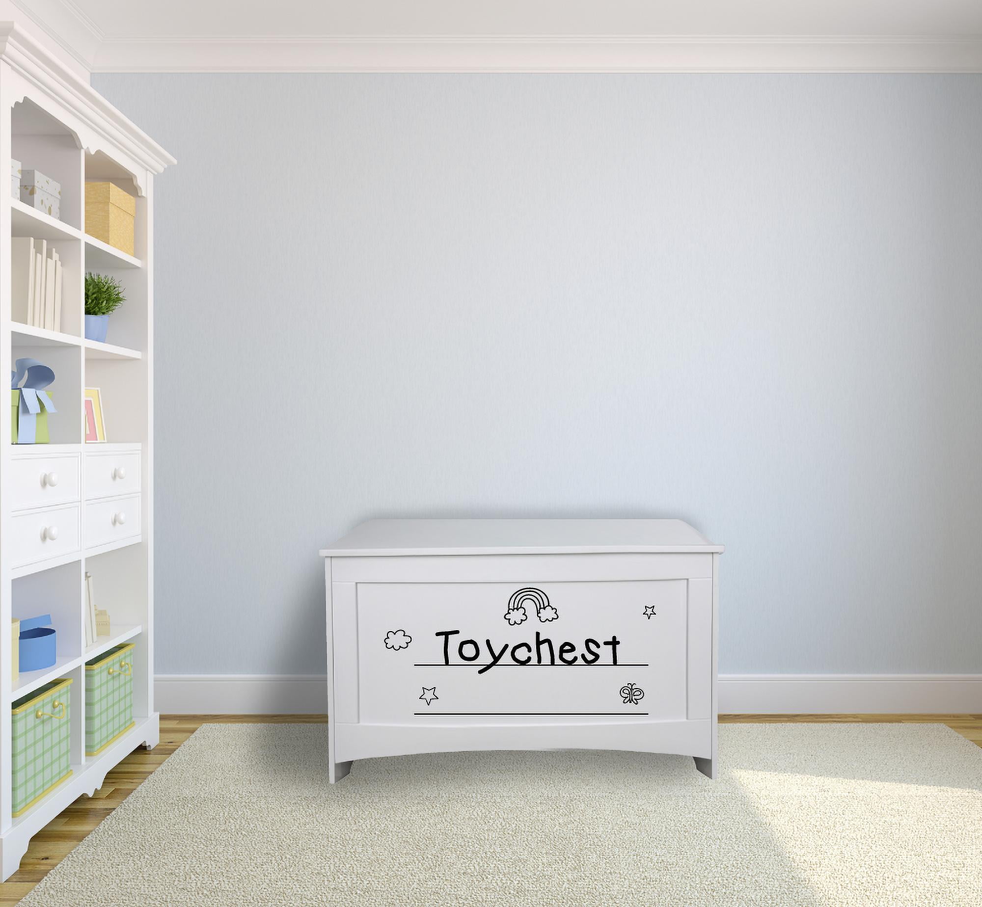 Rainbow Sky Toy Chest Toy Box Toys Label Sticker Art Decal for Kids ...