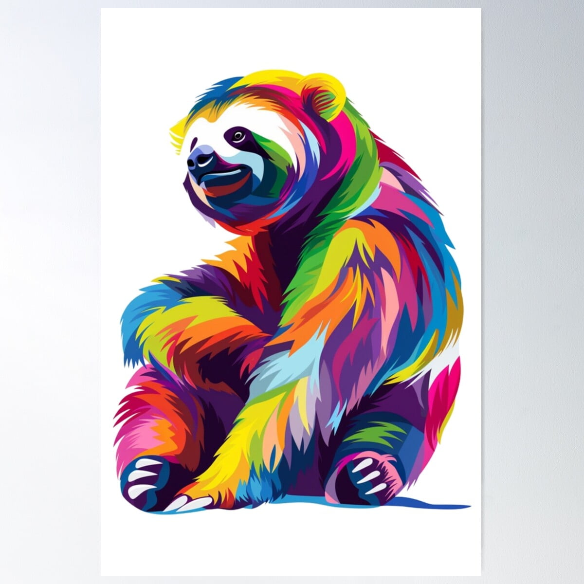 Rainbow Sloth Design 1 Of 6 Poster Wall Art, Modern Wall Decor For ...