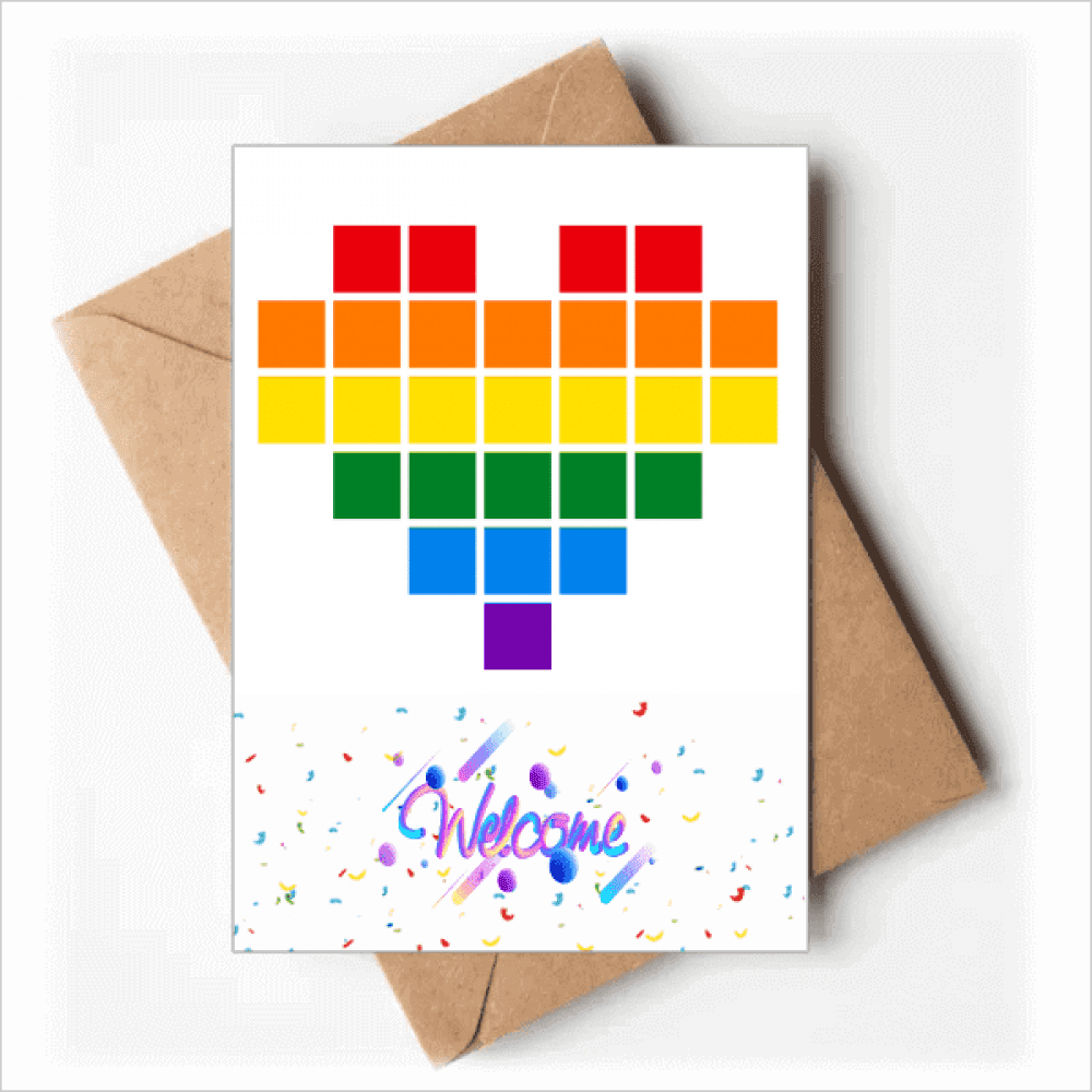 Rainbow Small Box Heart LGBT Welcome Back Greeting Cards Envelopes ...