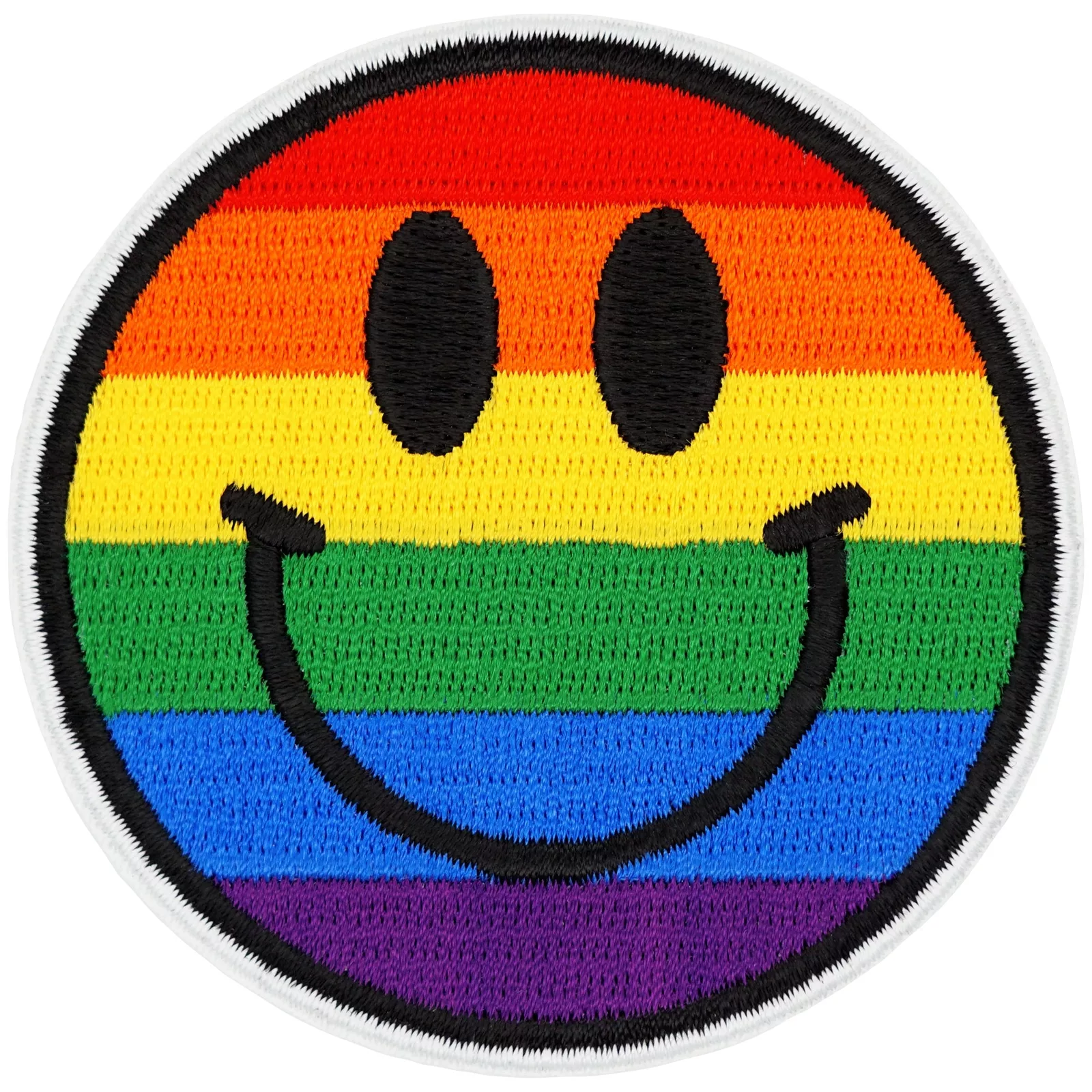 Rainbow Smiley Face Emoji Iron on Patch, LGBT Prid - Walmart.com