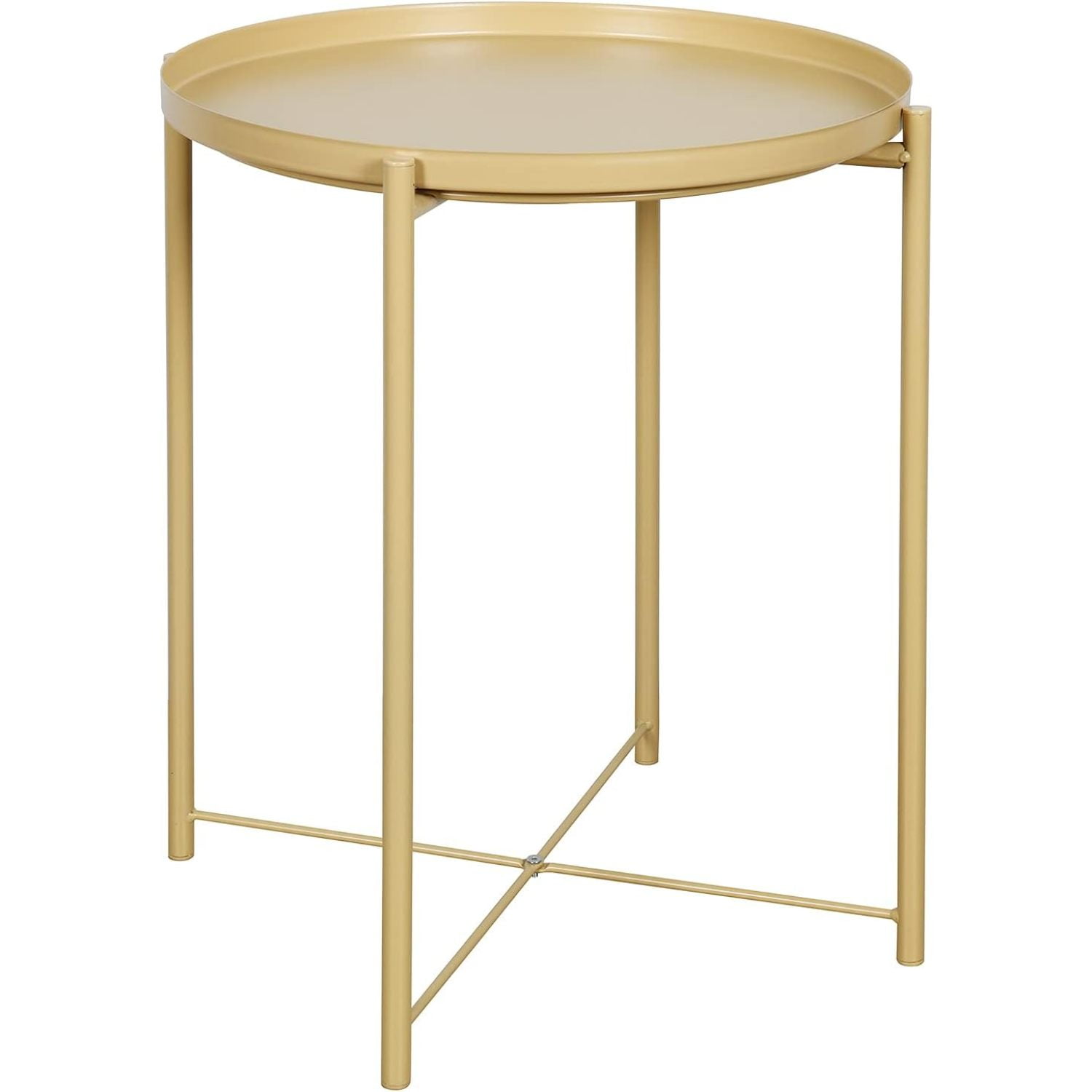 Rainbow Sophia End Table, Metal Side Table with Removable Round Tray ...