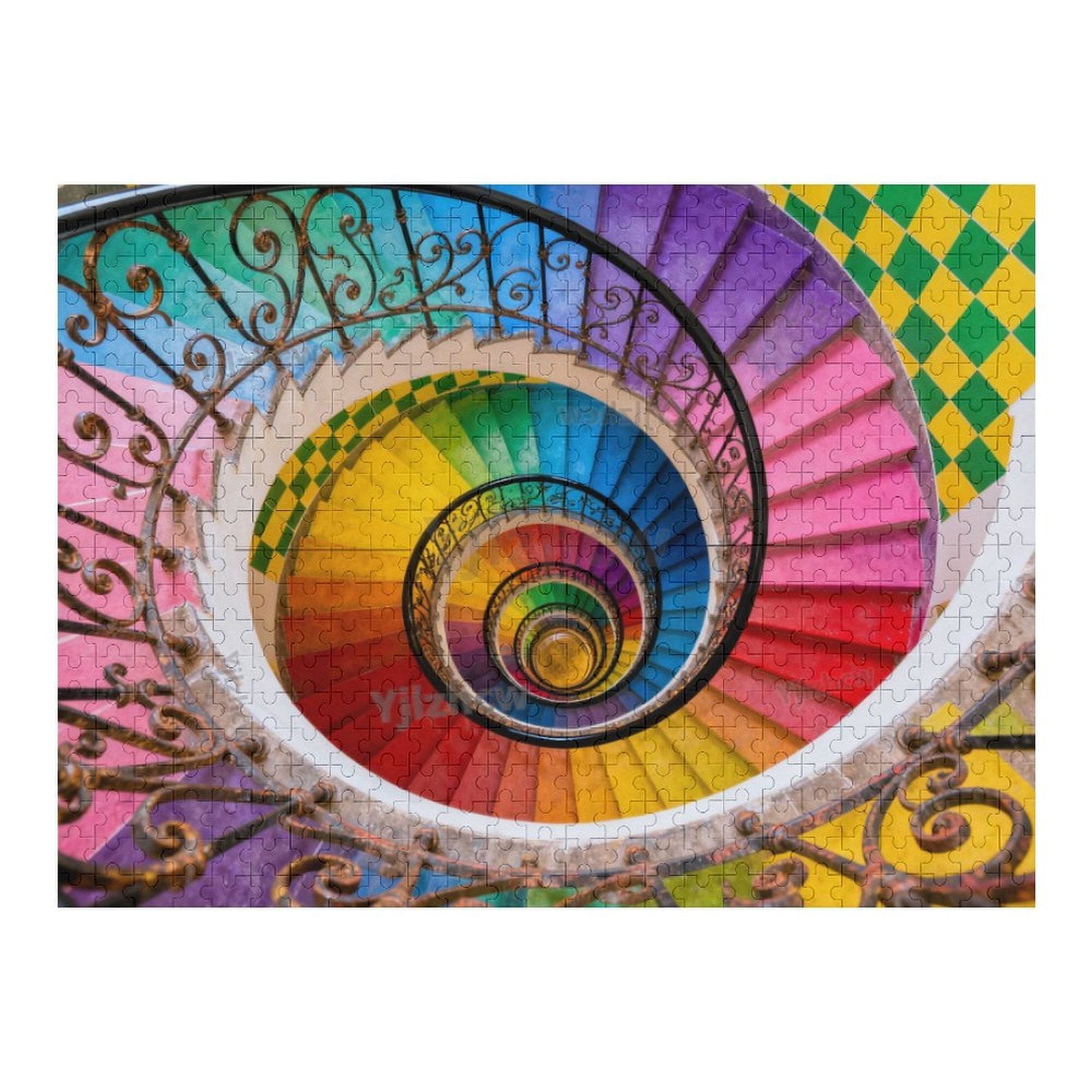 Rainbow Spiral Staircase Wooden Jigsaw Puzzle 500 Pieces for Adults ...