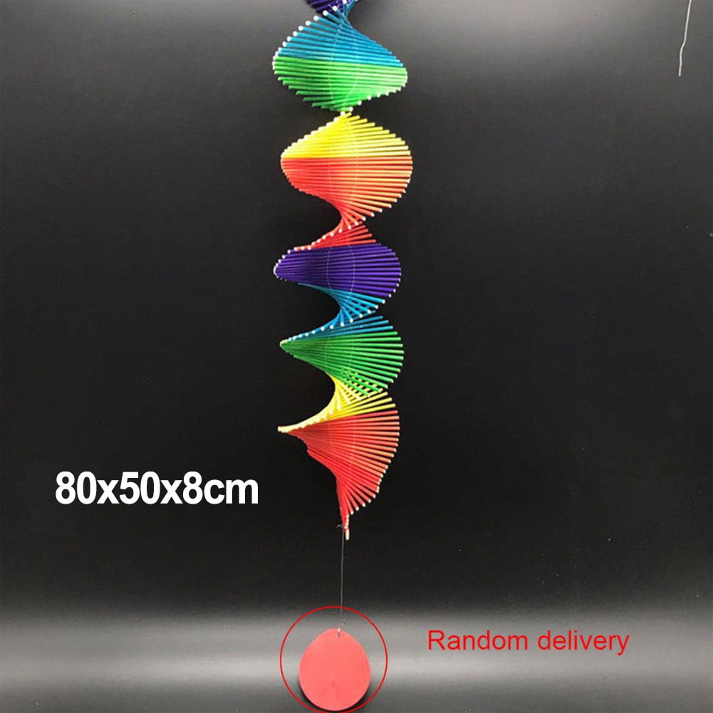 Rainbow Spiral Windmill Colorful Wind Chime Spinner Outdoor Garden Gift ...
