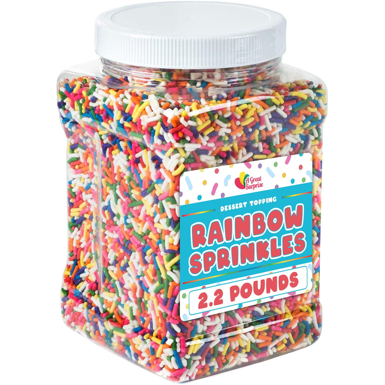 Rainbow Sprinkles - 2.2 Pounds - Bulk Rainbow Jimmies for Cookies ...