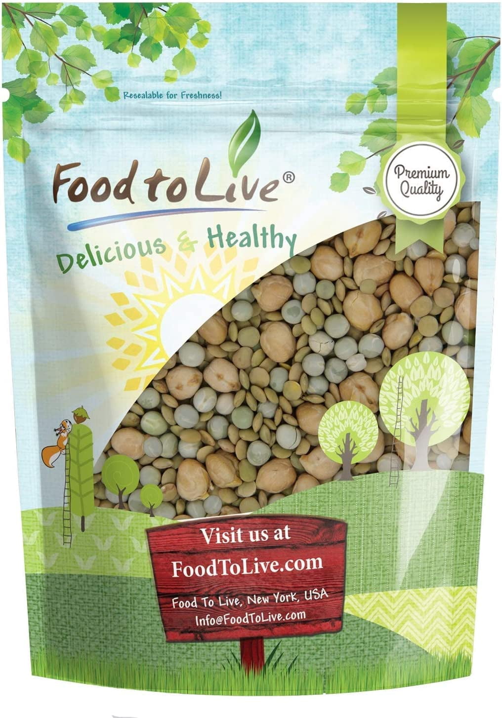 Food to Live Rainbow Sprouting Beans Mix, 1 Pound — Fresh, Bulk ...