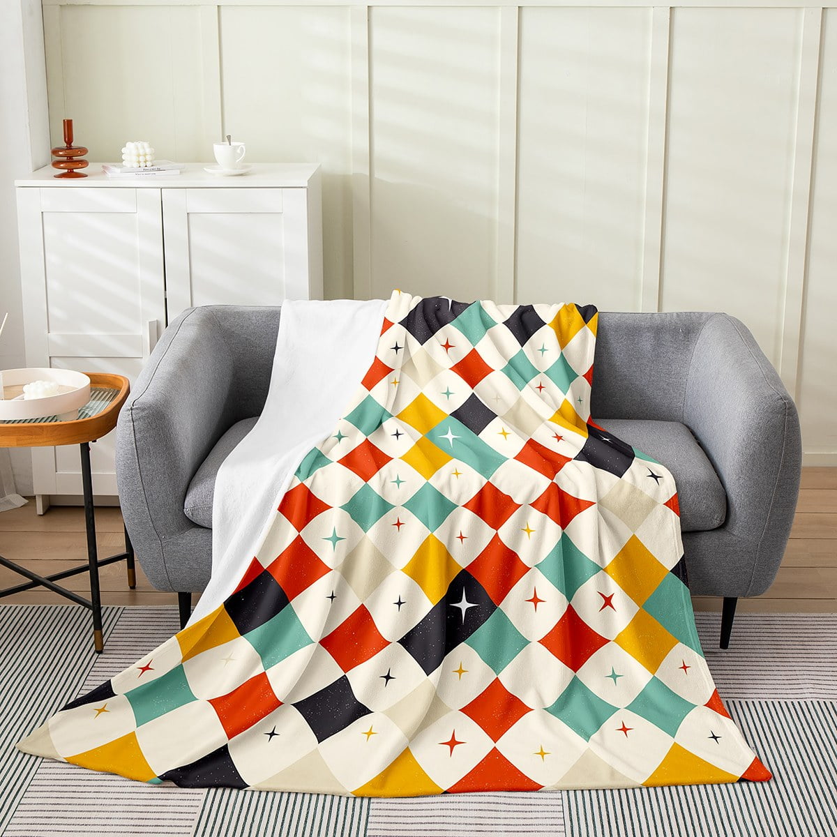Rainbow Square Fleece Blanket Baby 30x40 Colorful Geometry Throw ...