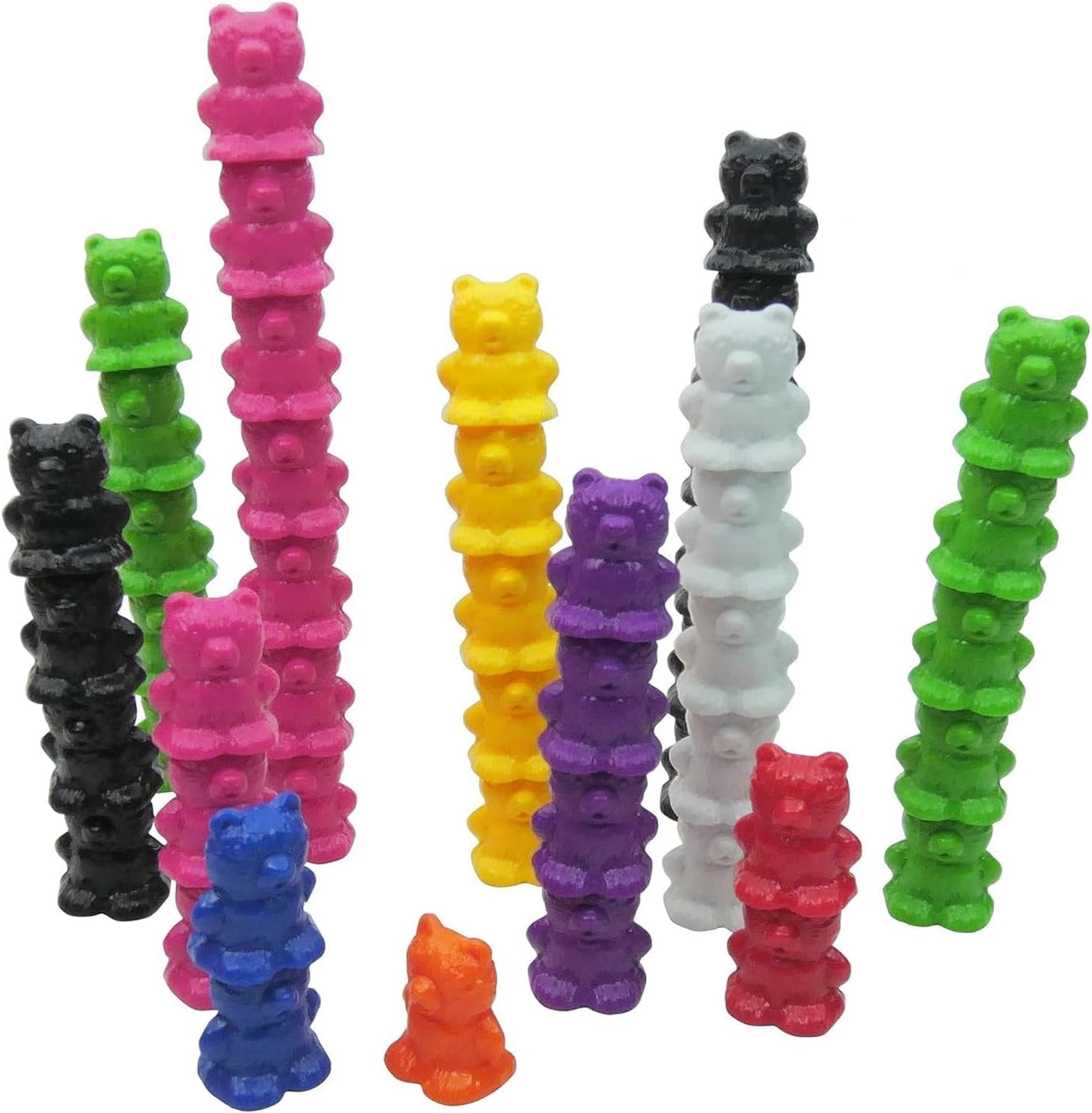 Rainbow Stacking Bears with Matching Sorting Cups 69 Piece Set, 60 Bear ...