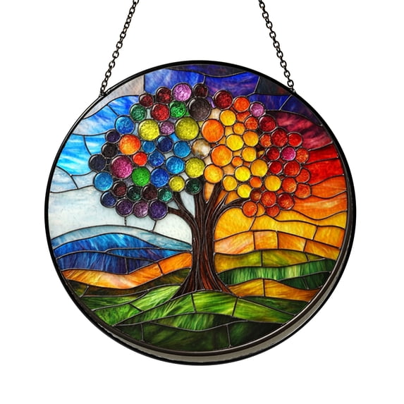 Rainbow Stained Glass Suncatcher – Colorful Pride Window Hanging ...