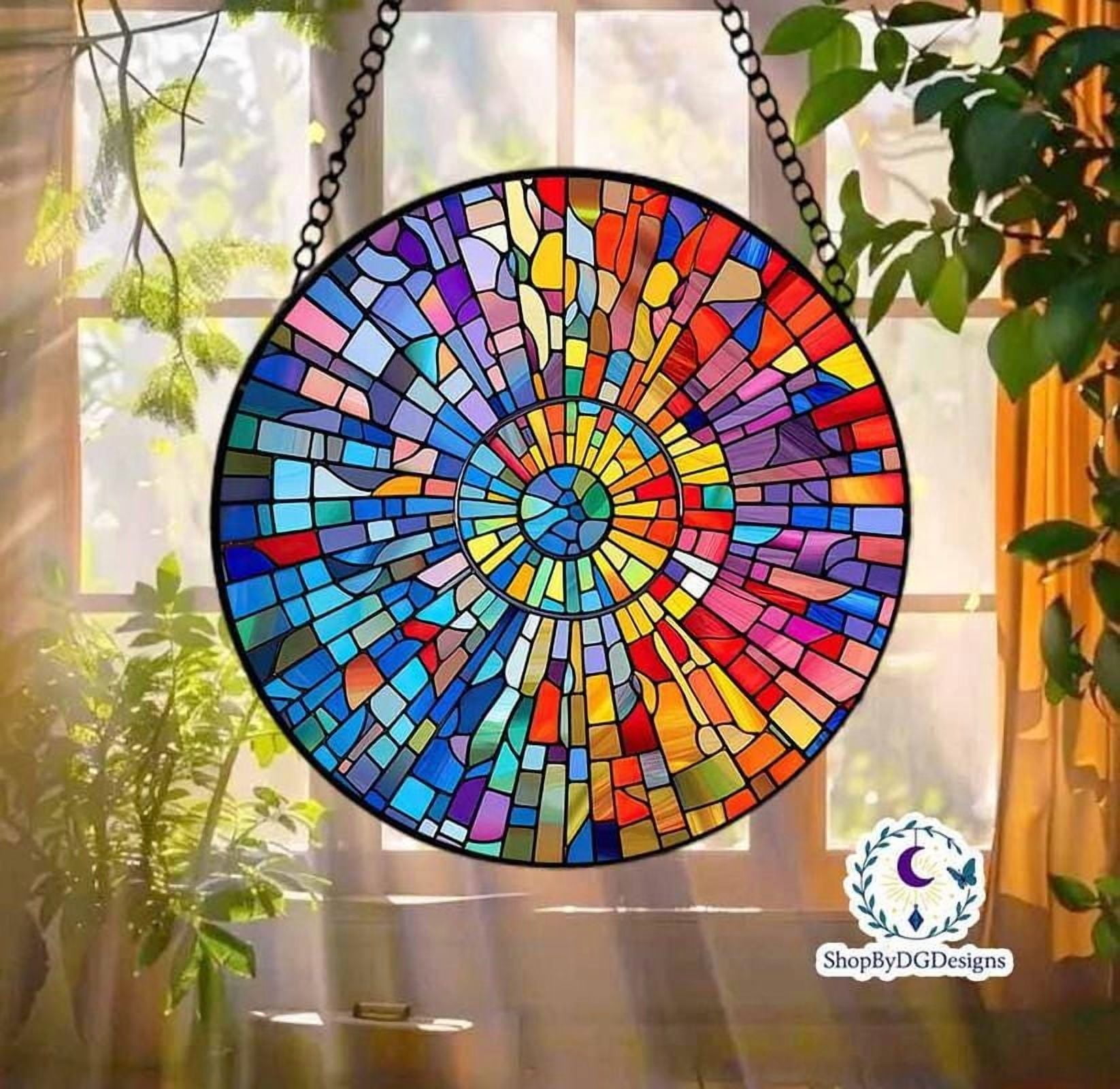 Rainbow Stained Glass Suncatcher, LGBT Pride Flag Window Art, Colorful ...