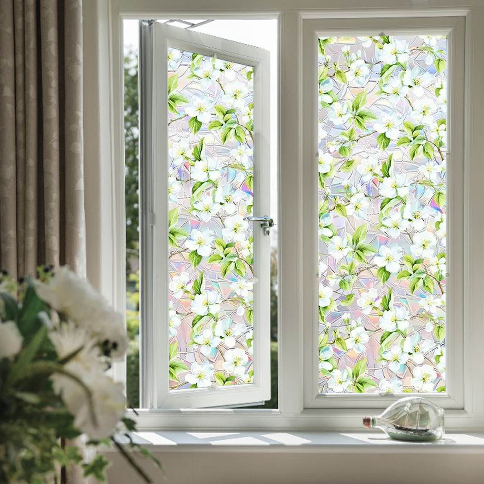 Rainbow Stained Glass Window Film - Self-Adhesive Privacy Decorative ...