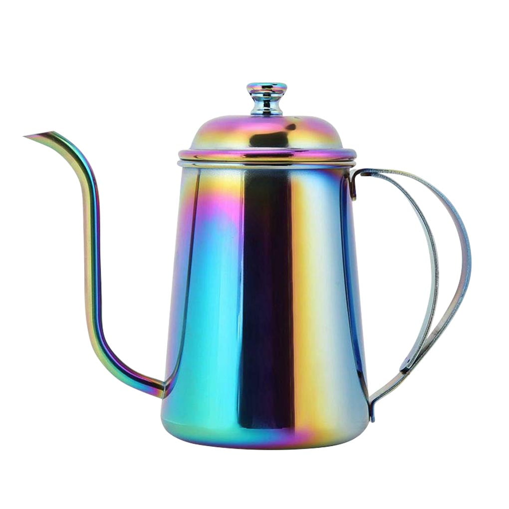 Rainbow Stainless Steel Kettle Gooseneck Drip Coffee Tea Pot Top Coffee ...