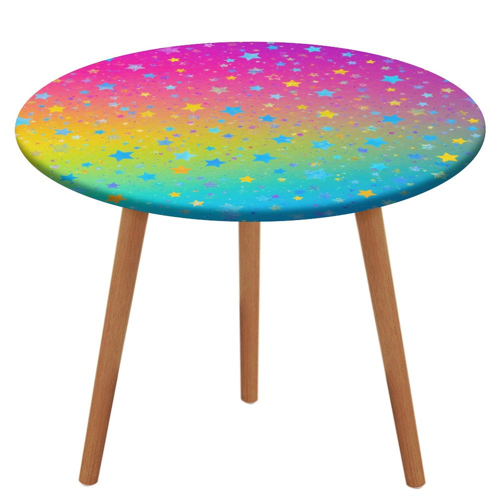 Rainbow Star Pattern Background Pattern Round Tablecloth Waterproof ...