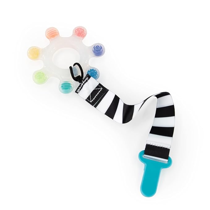 Rainbow Star Teether with Keeper | Textured Silicone Teether for ...