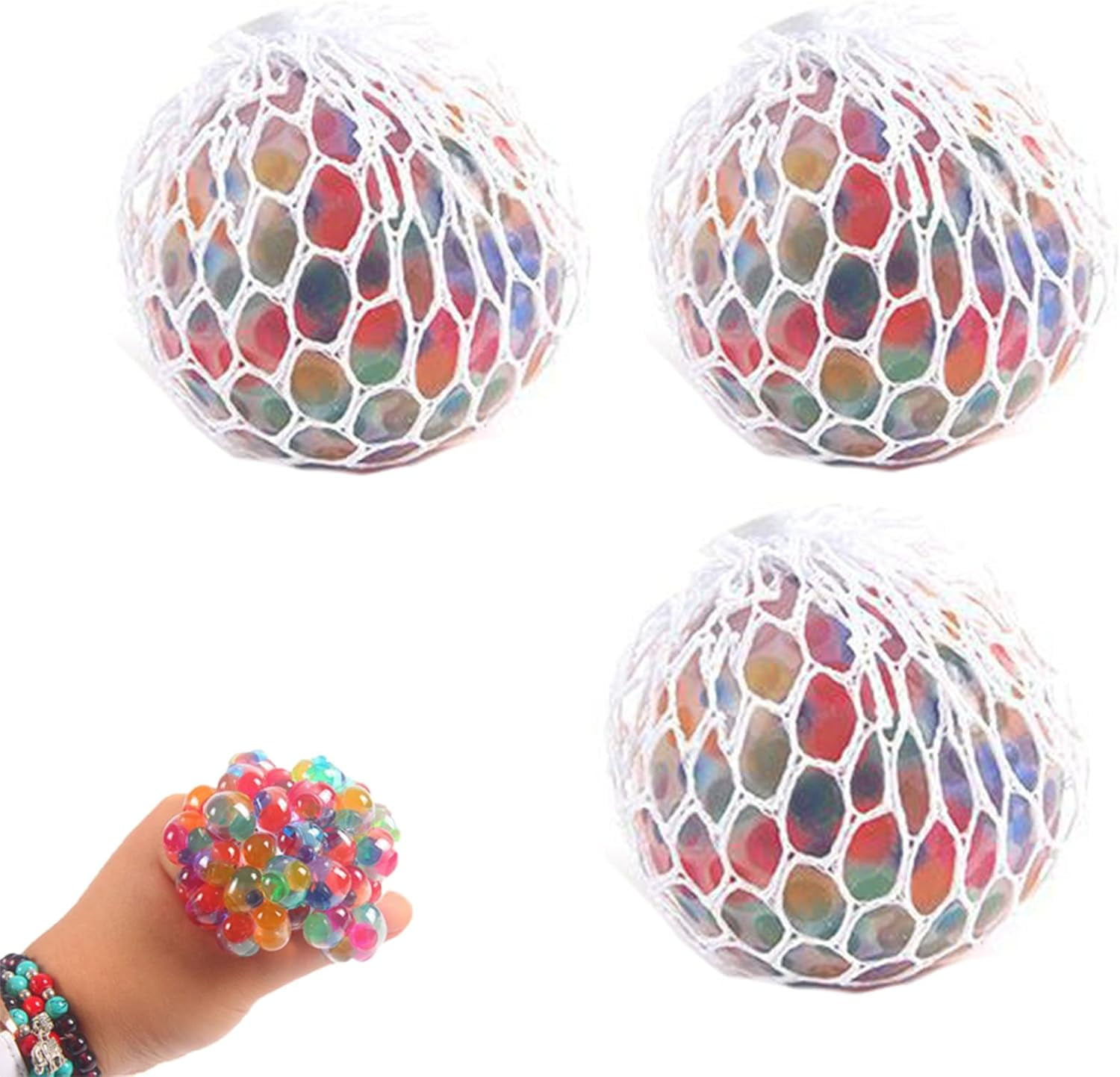 Rainbow Stress Reliever Ball, Vent Fidget Mesh Squishy Stress Relief ...