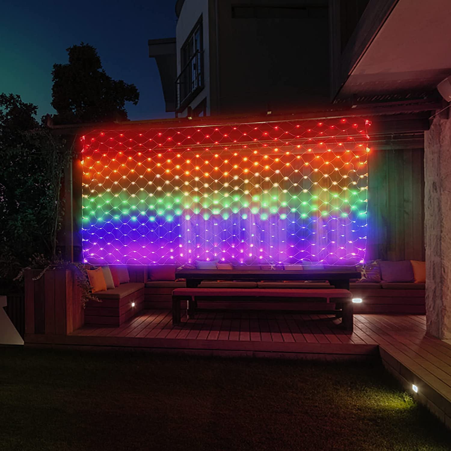 Rainbow String Lights 6.6ft x 3.3ft, 384 LED Rainbow Flag Lights for ...