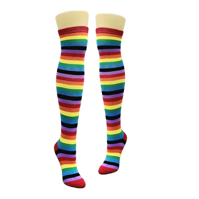 Rainbow Stripe Pattern Socks from the Sock Panda (Thigh High) - Walmart.com