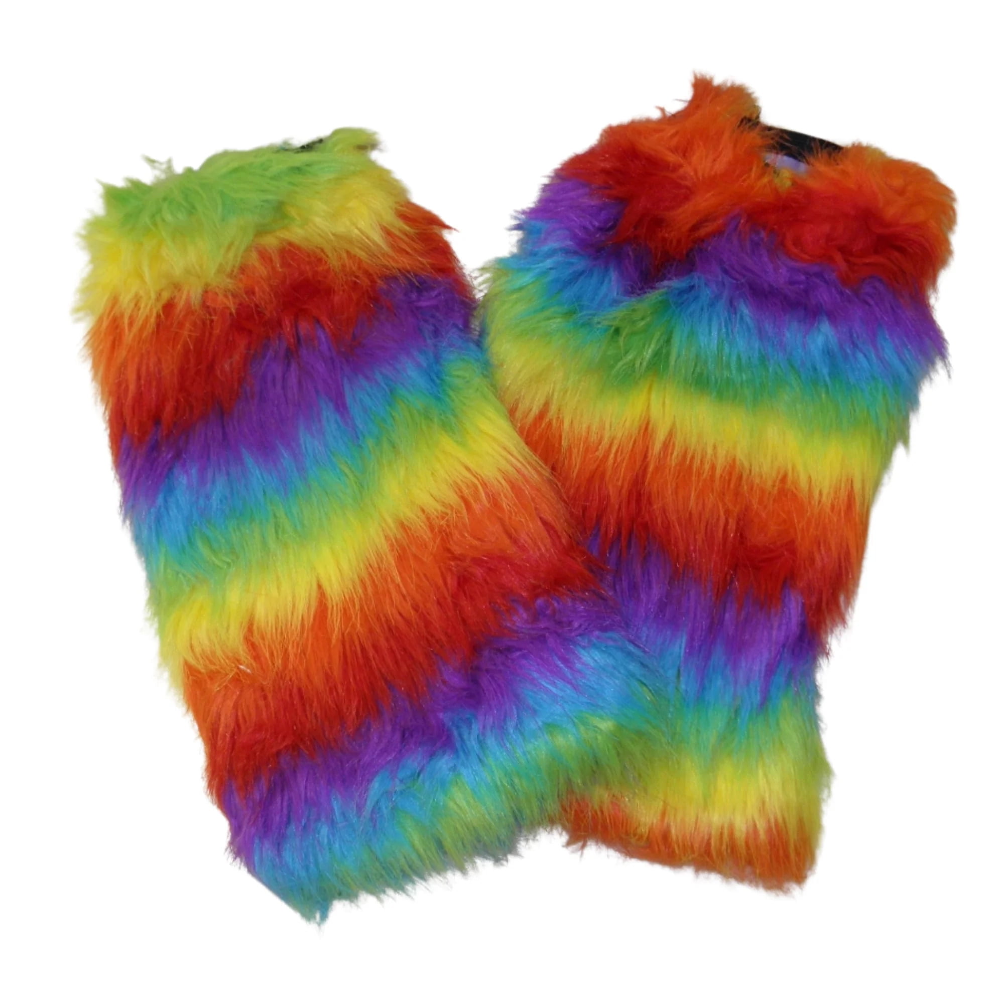 Rainbow Striped Fuzzy Leg Warmers (Pair) - Walmart.com