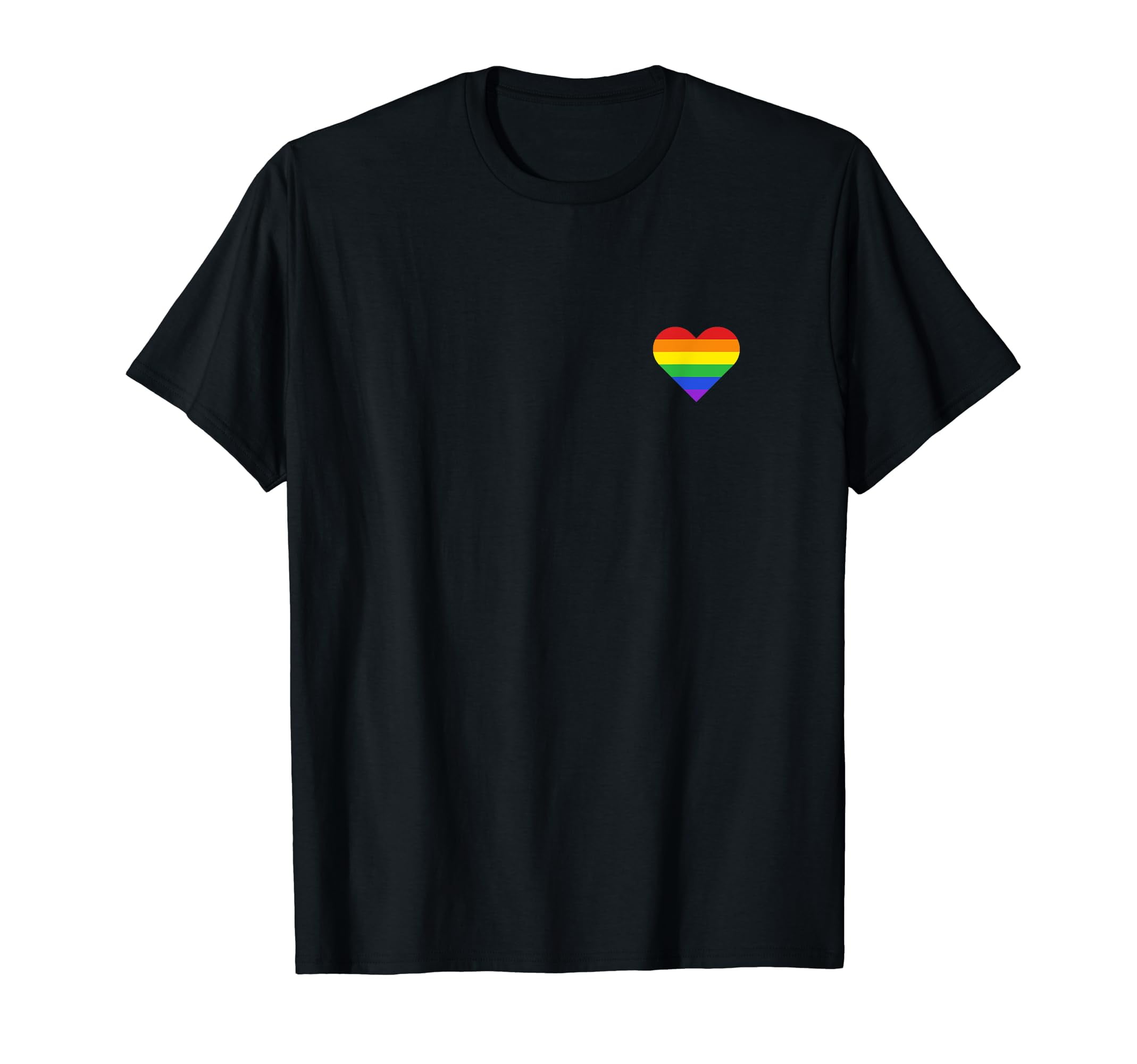 Rainbow Striped Heart Subtle LGBT Pride Month Gay Rights T-Shirt ...