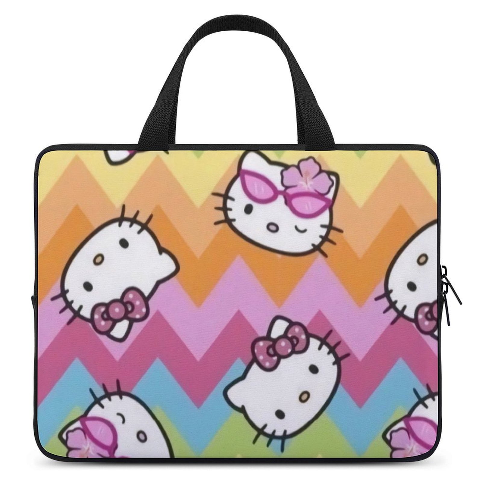 Rainbow Striped Hello Kitty 12 Inch Laptop Bag,Expandable Computer Bag ...