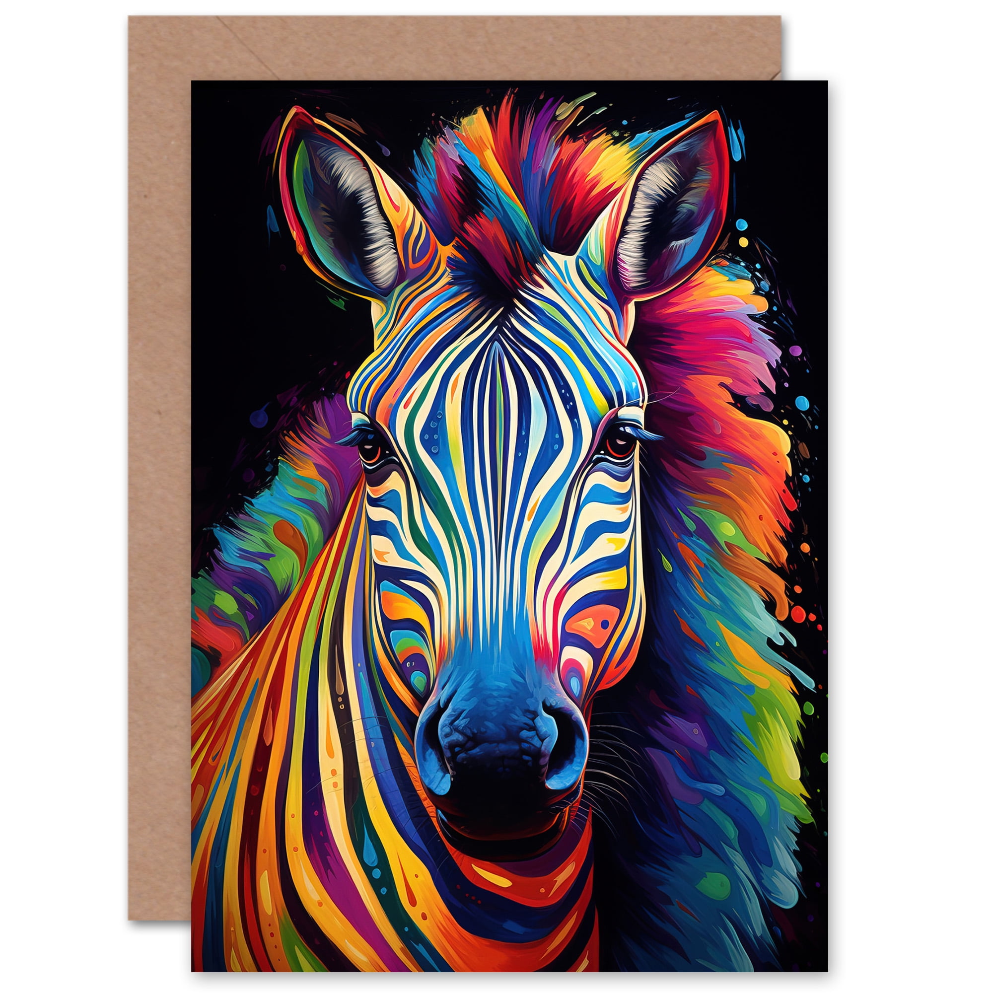 Rainbow Striped Zebra Colourful Vibrant Bold for Wife Her Mum Sister ...