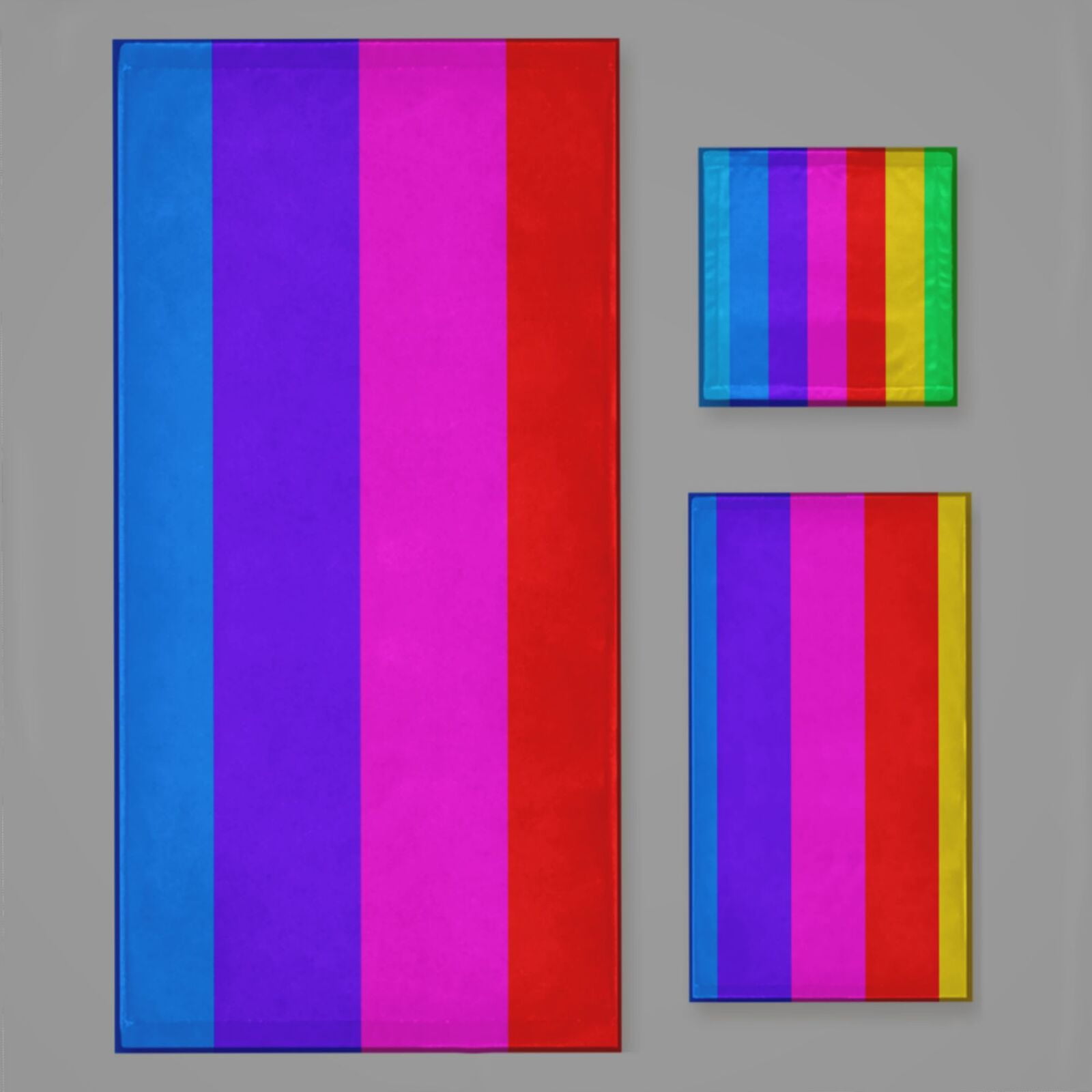 Rainbow Stripes Bath Towel Sets For Bathroom Hand Towels Fingertip ...